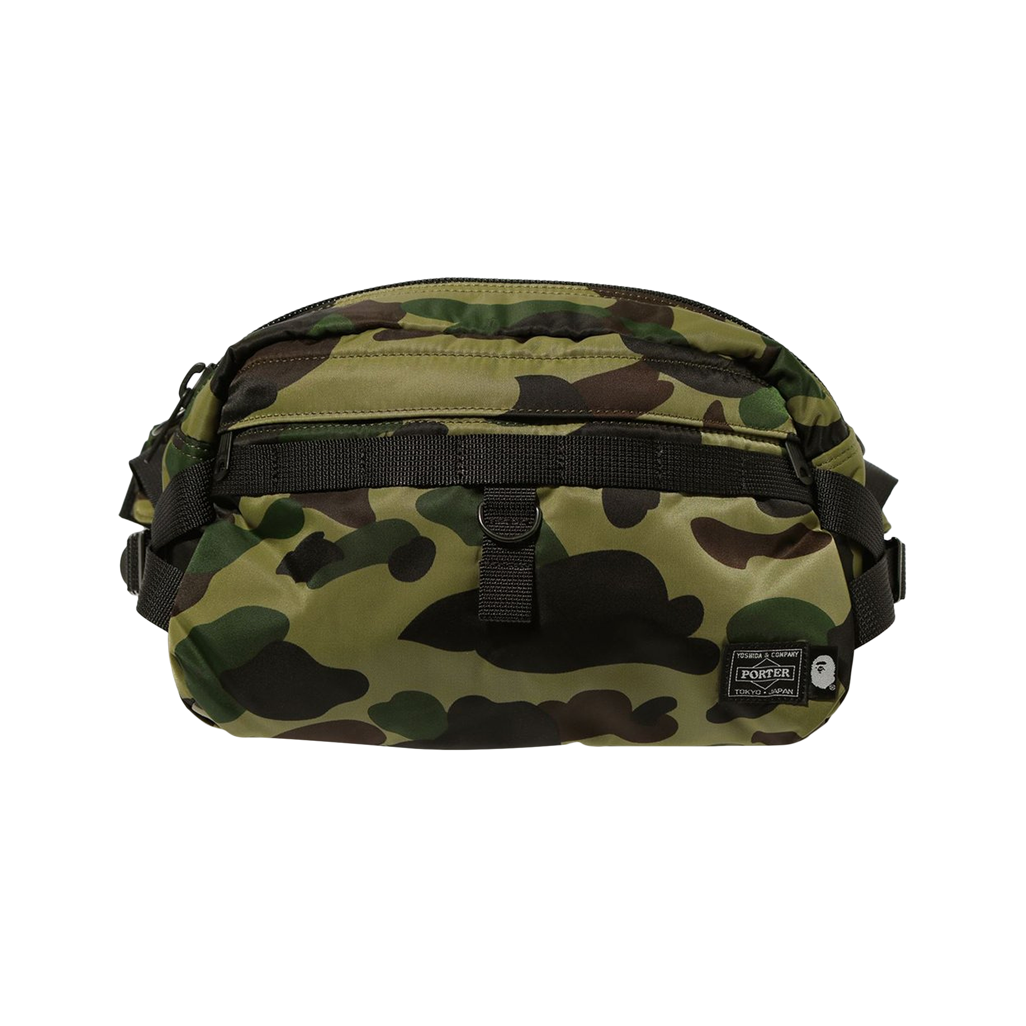 A Bathing Ape X Porter Yoshida 1st Camo Waist Bag - Green