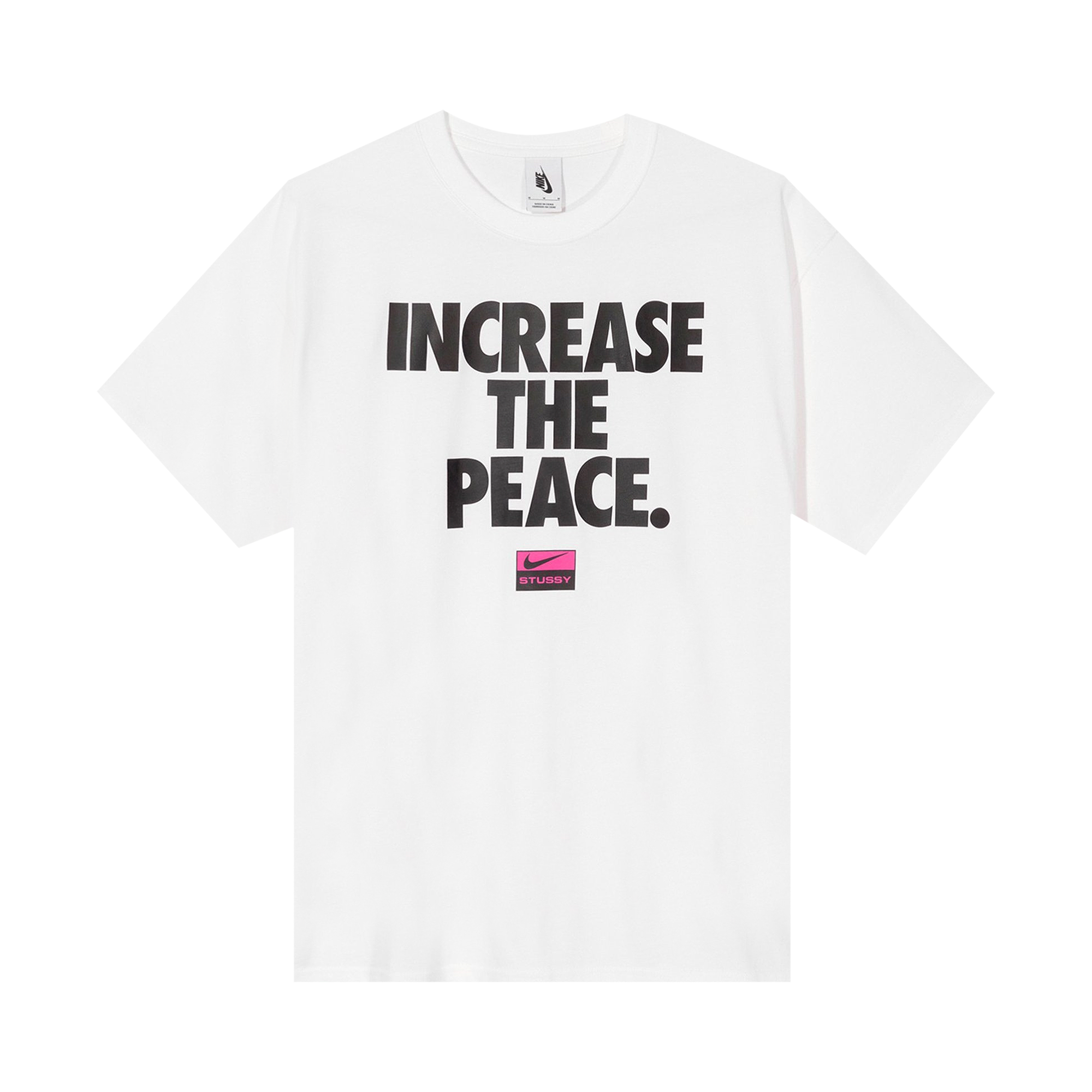 Nike X Stussy Increase The Peace Tee Shirt In White | Editorialist