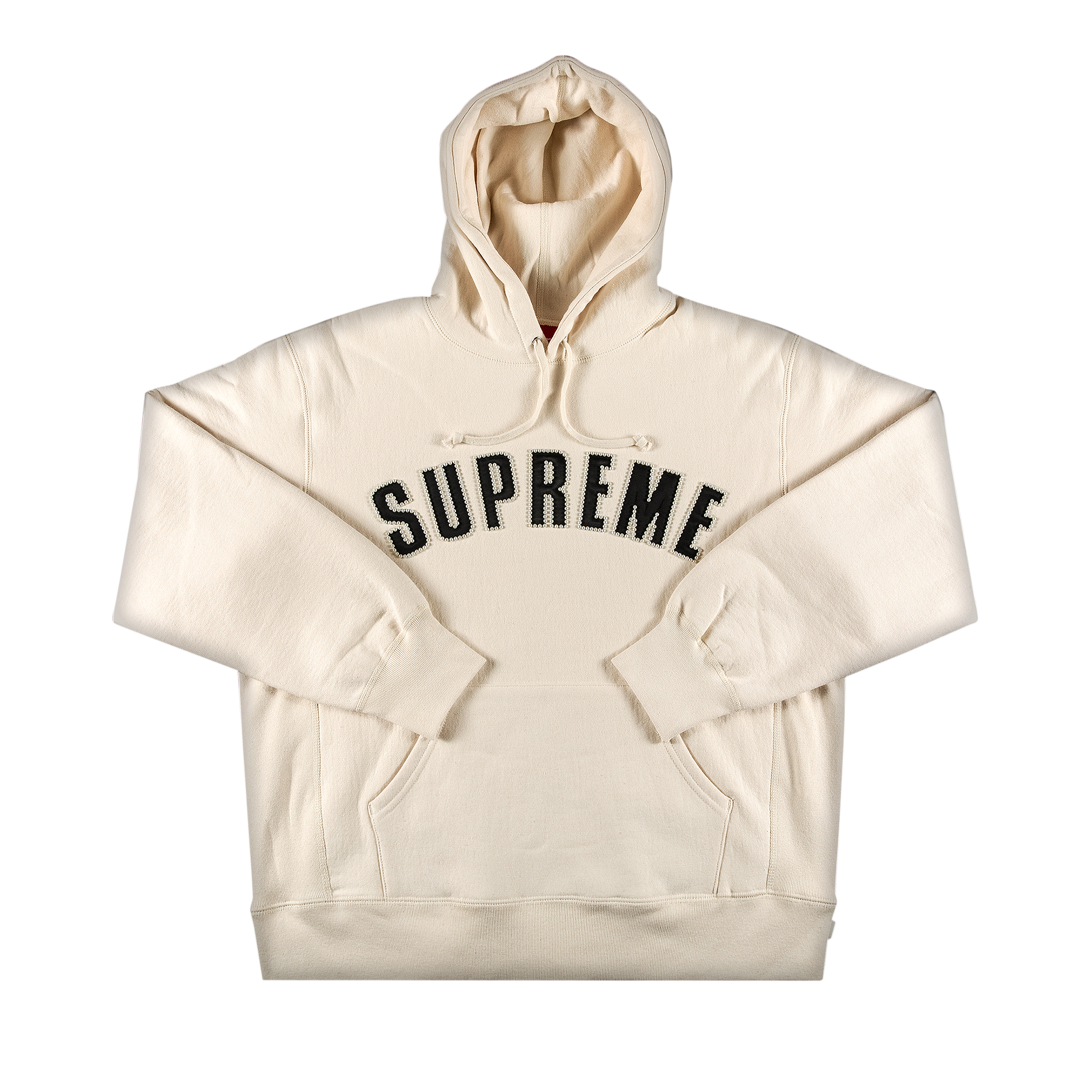 Supreme Pearl Logo Hooded Sweatshirt - Cream | Editorialist