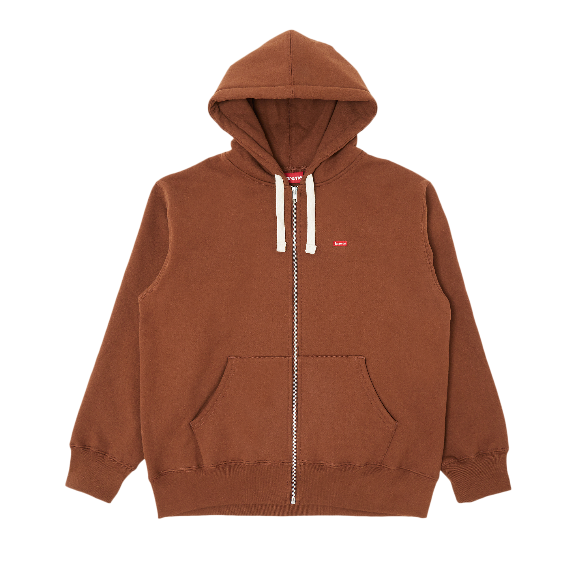 Supreme Small Box Drawcord Zip Up Hooded Sweatshirt - Brown