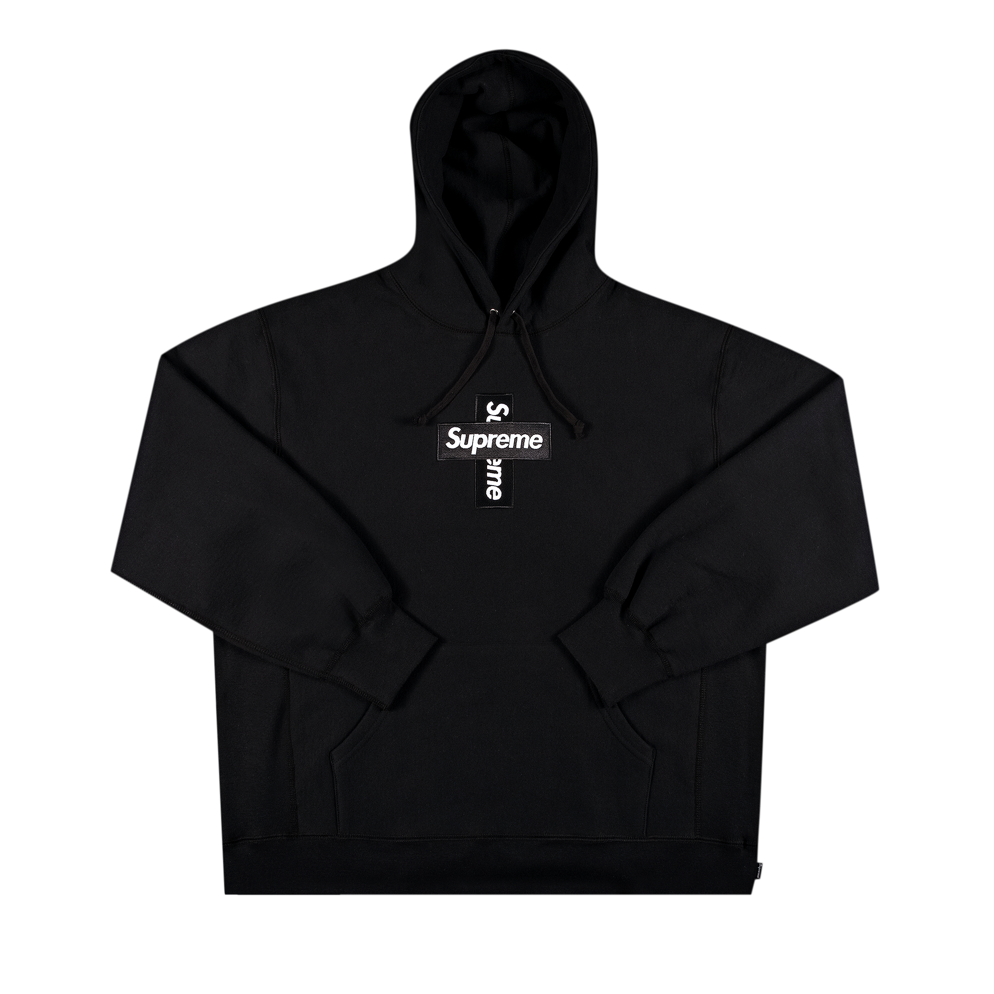 Supreme Cross Box Logo Hooded Sweatshirt - Black | Editorialist