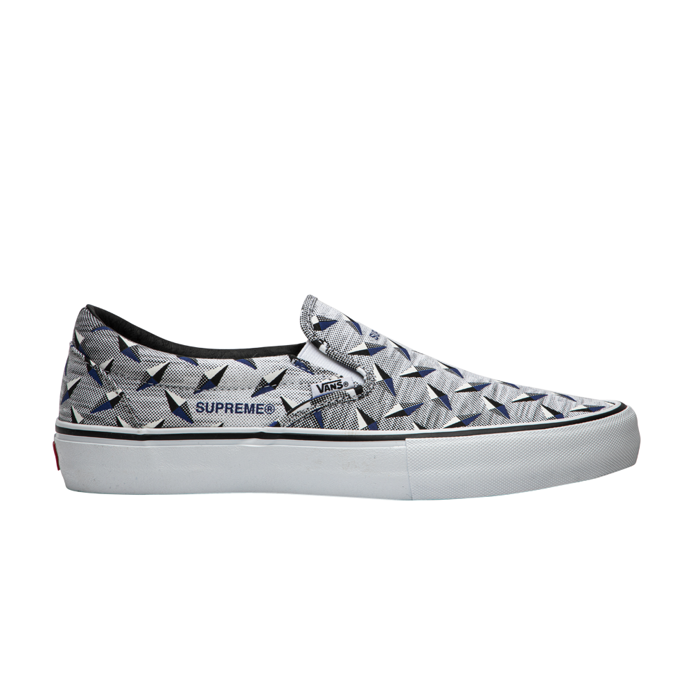 Vans Supreme X Classic Slip-On Pro 'Diamond Plate - White