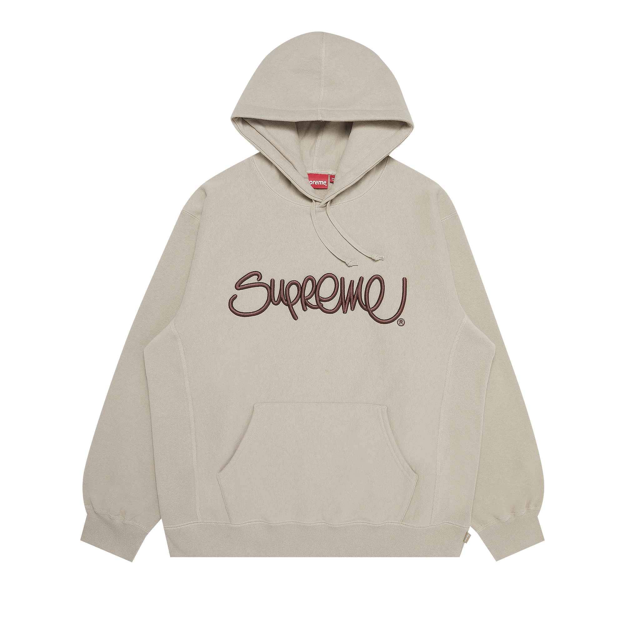 Supreme Raised Handstyle Hooded Sweatshirt - Tan | Editorialist