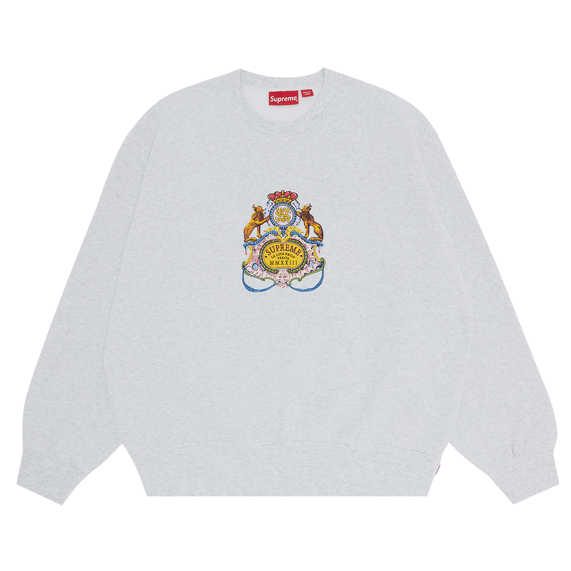 Supreme Crest Crewneck - Grey | Editorialist Supreme Crest Crewneck - Grey | Editorialist