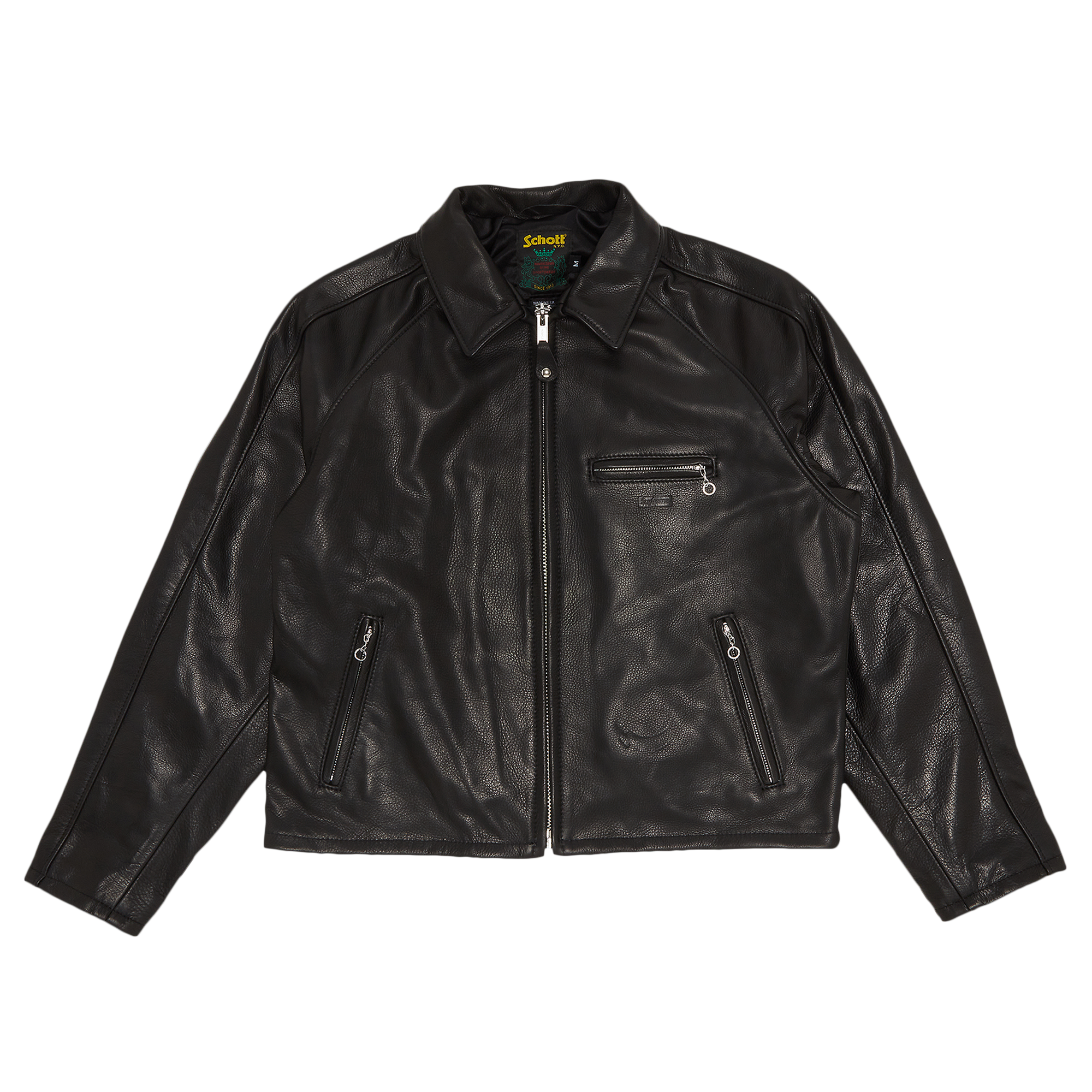 Supreme X Schott Leather Racer Jacket - Black | Editorialist