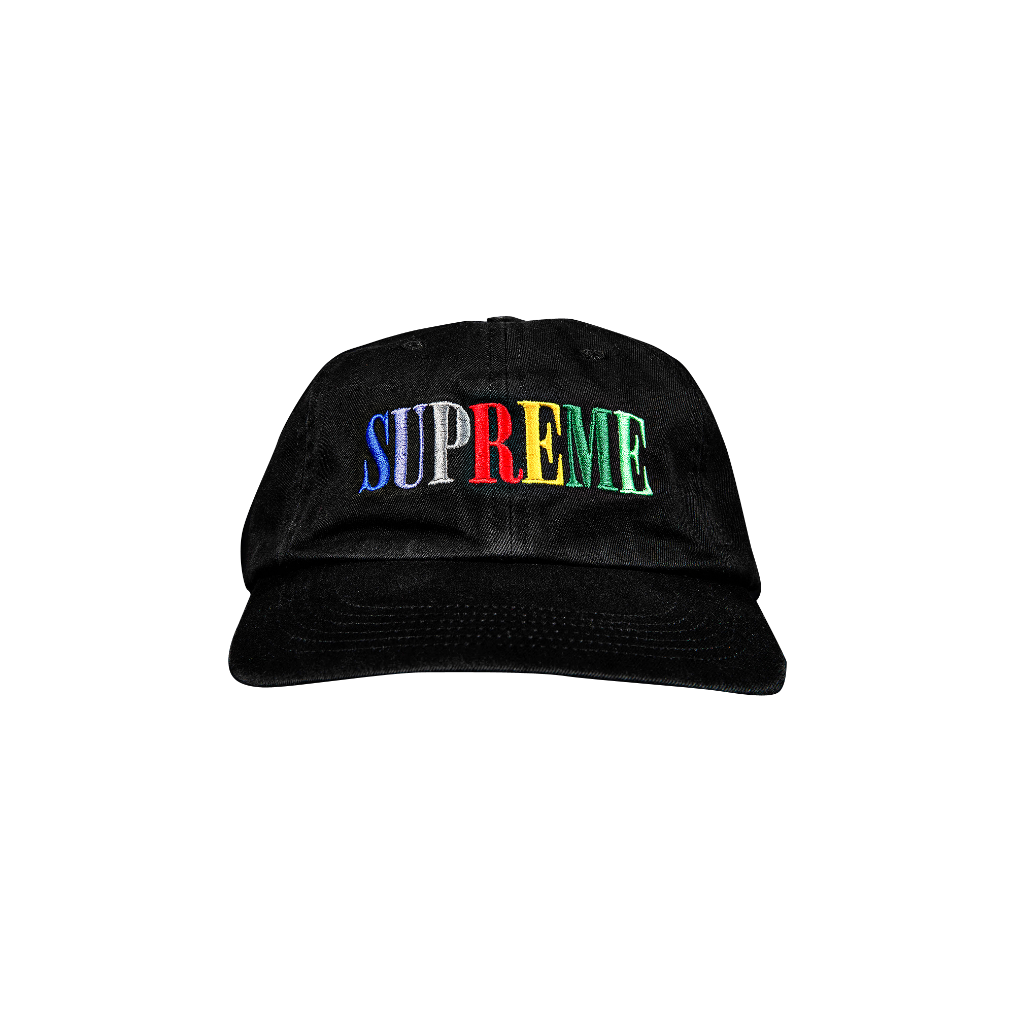 Supreme Logo 6-Panel Cap - Black | Editorialist