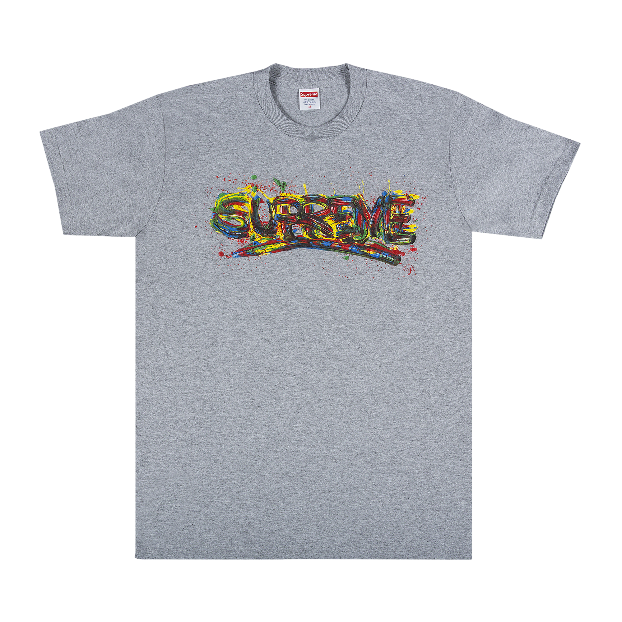 Supreme Paint Logo Tee 'Heather - Grey | Editorialist