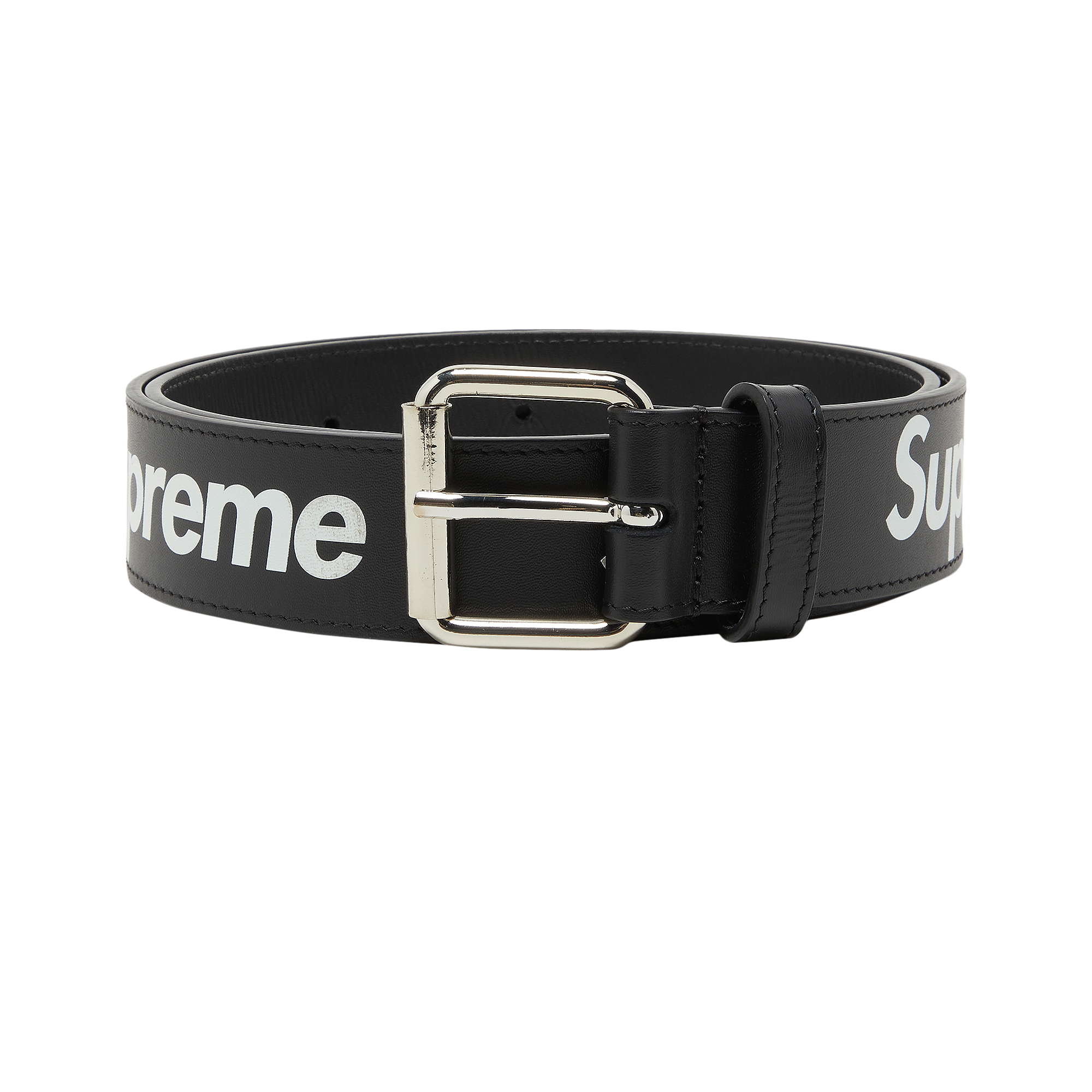 Supreme Repeat Leather Belt - Black | Editorialist