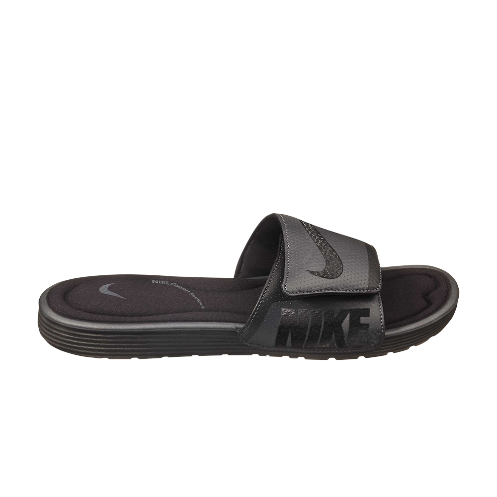 Nike Solarsoft Slides Mens 12, Y2K Swoosh Black Gray Comfort Sz 45 Nike Solarsoft Slides Mens 12, Y2K Swoosh Black Gray Comfort  main image 4
