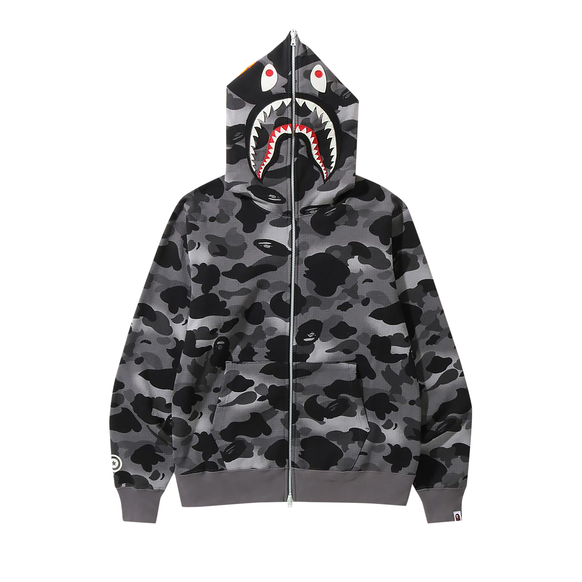 ジャケット・アウター BAPE TREE EDGE CAMO SHARK ZIP HOODIE TREE EDGE CAMO LASER CUT CROPPED SHARK FULL ZIP HOODIE MENS – us