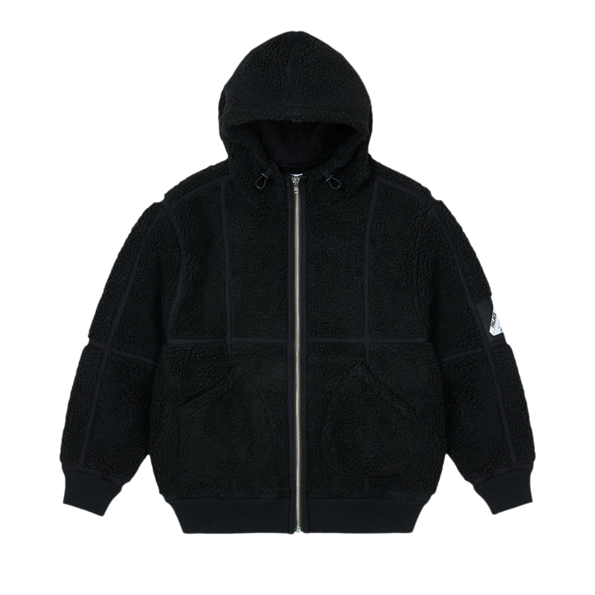 Palace Bonded Sherpa Zip Hood - Black | Editorialist