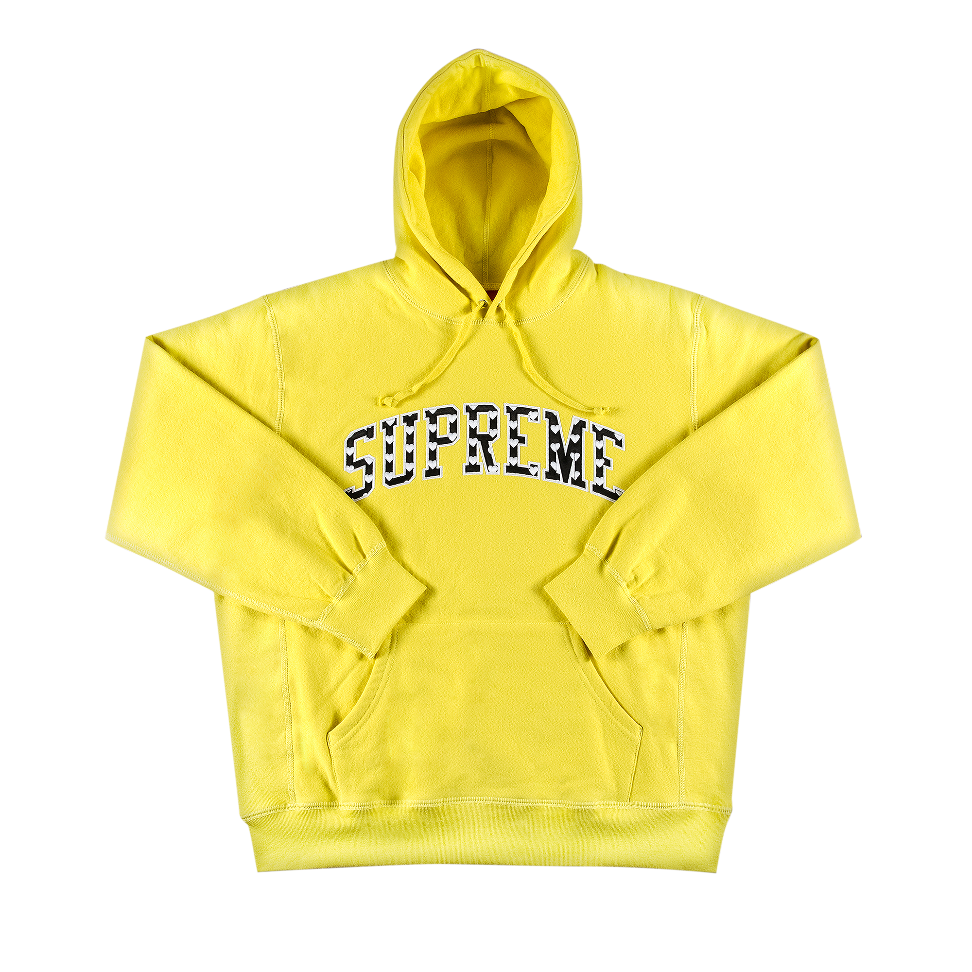 Supreme Hearts Arc Hooded Sweatshirt - Yellow | Editorialist