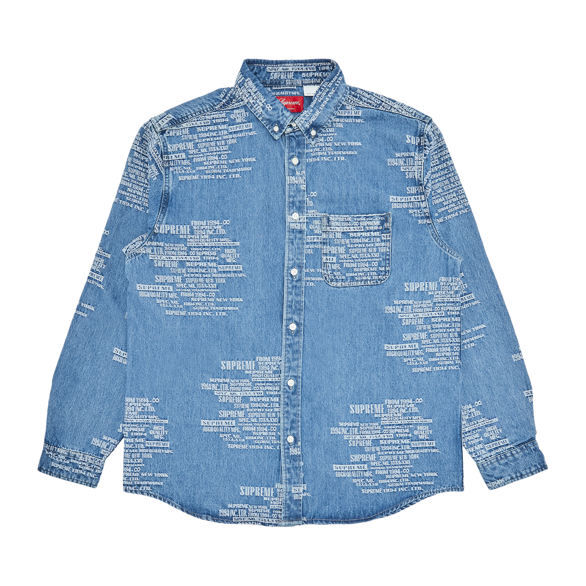 Supreme Monogram Denim Shirt - Blue | Editorialist