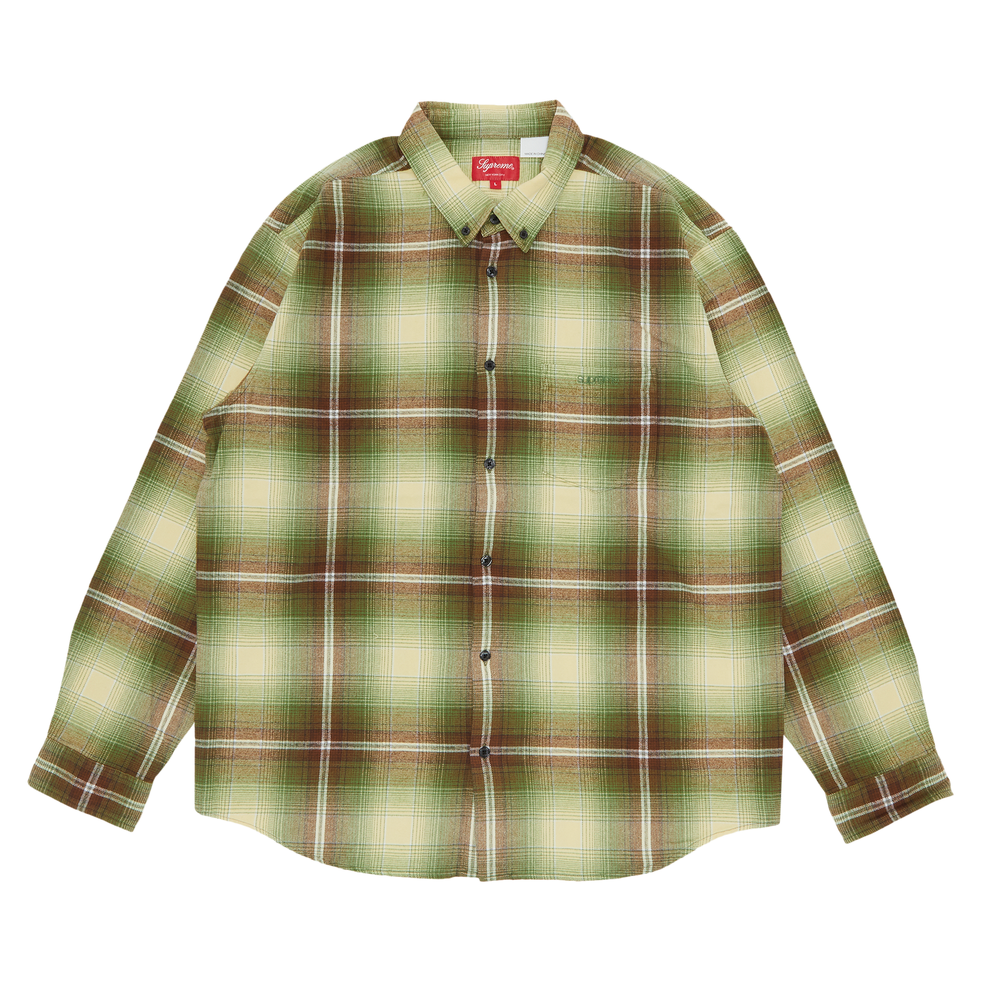 Supreme Shadow Plaid Flannel Shirt - Green | Editorialist