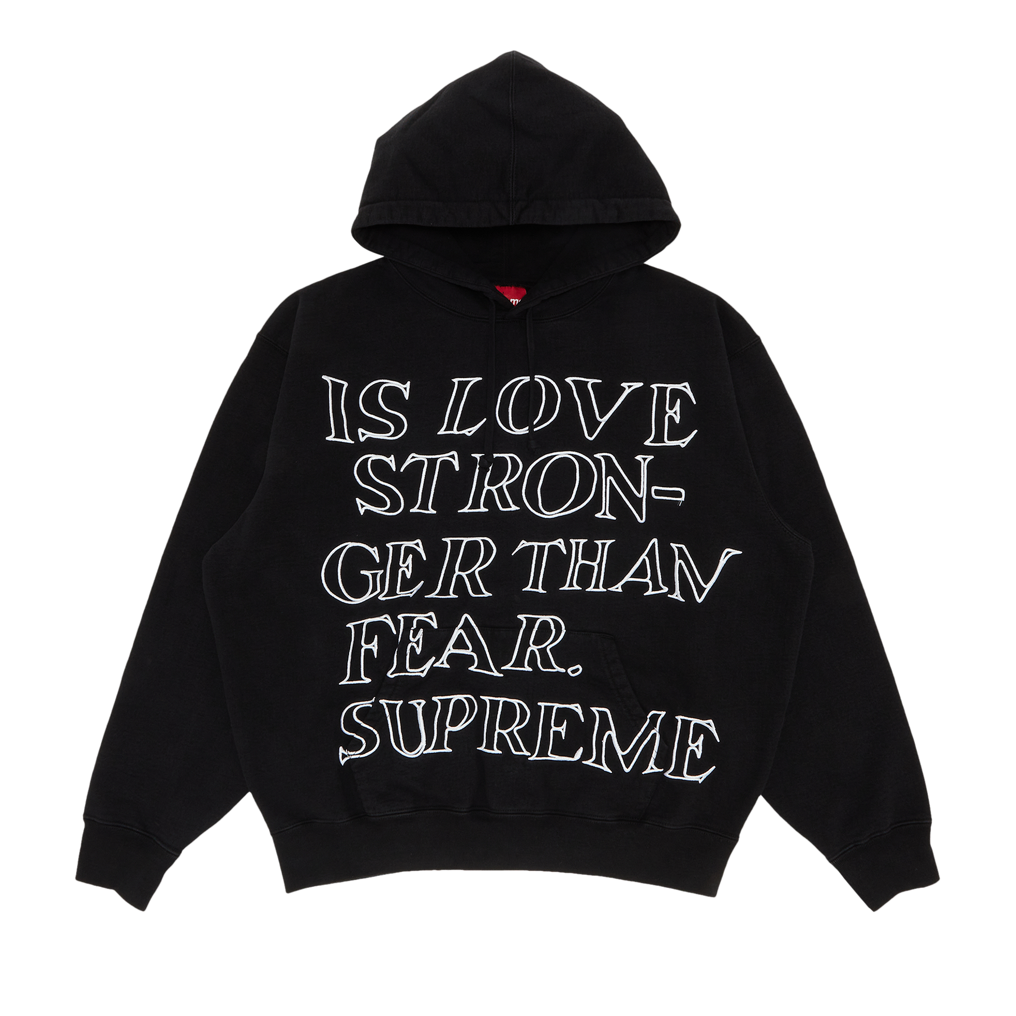 Supreme Stronger Than Fear Hooded Sweatshirt - Black | Editorialist