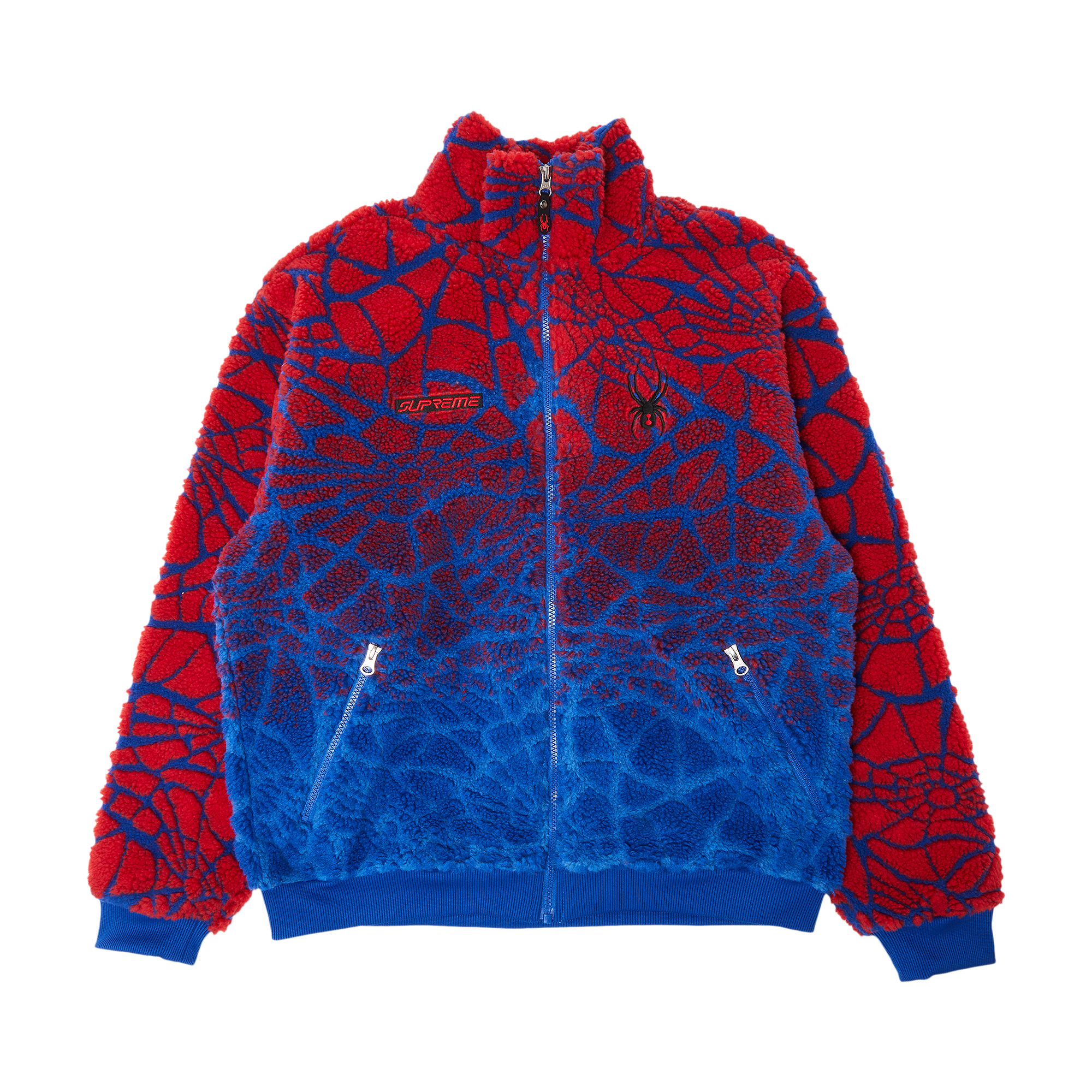 Supreme Web Polar Fleece Jacket - Blue | Editorialist