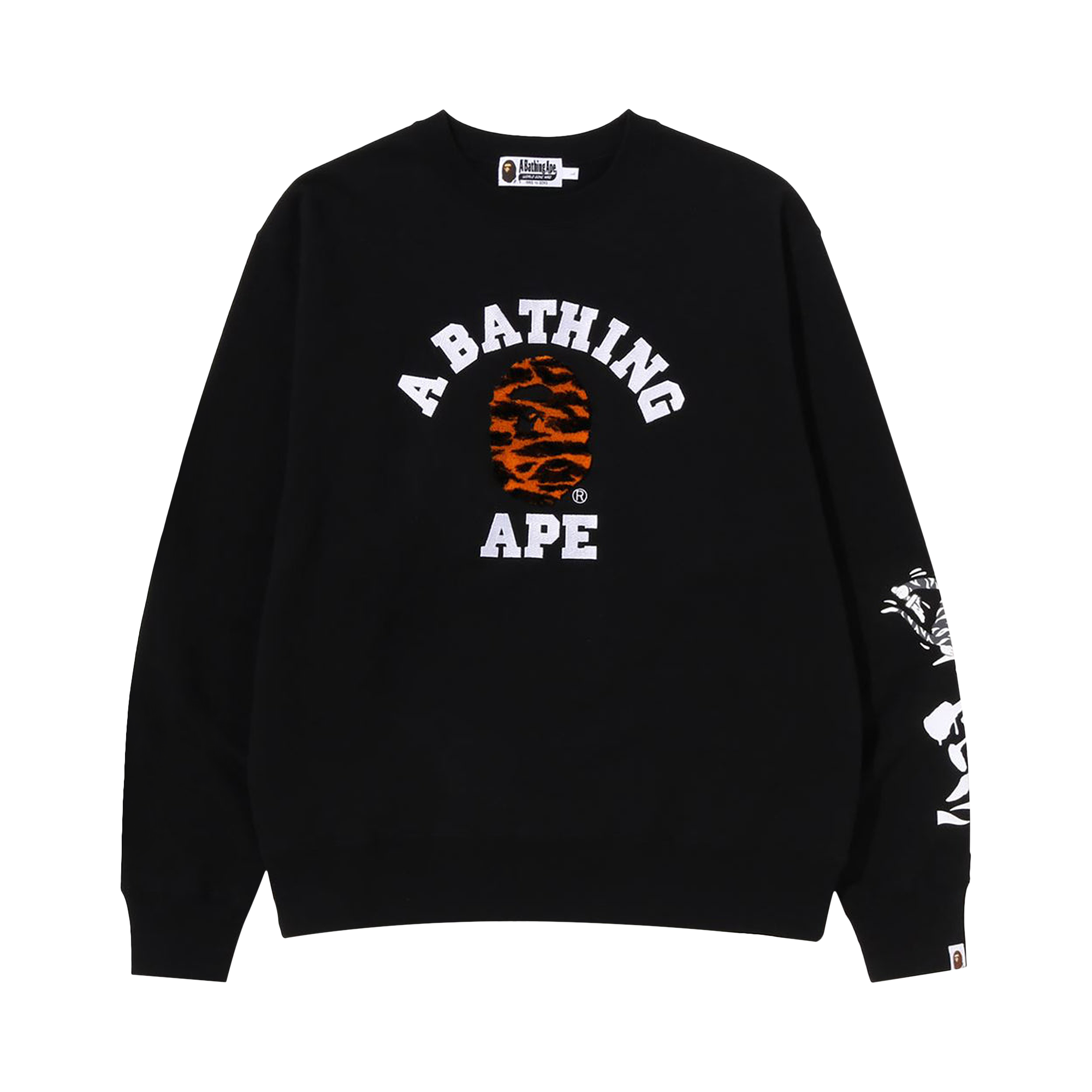 A Bathing Ape College Relaxed Fit Crewneck - Black | Editorialist