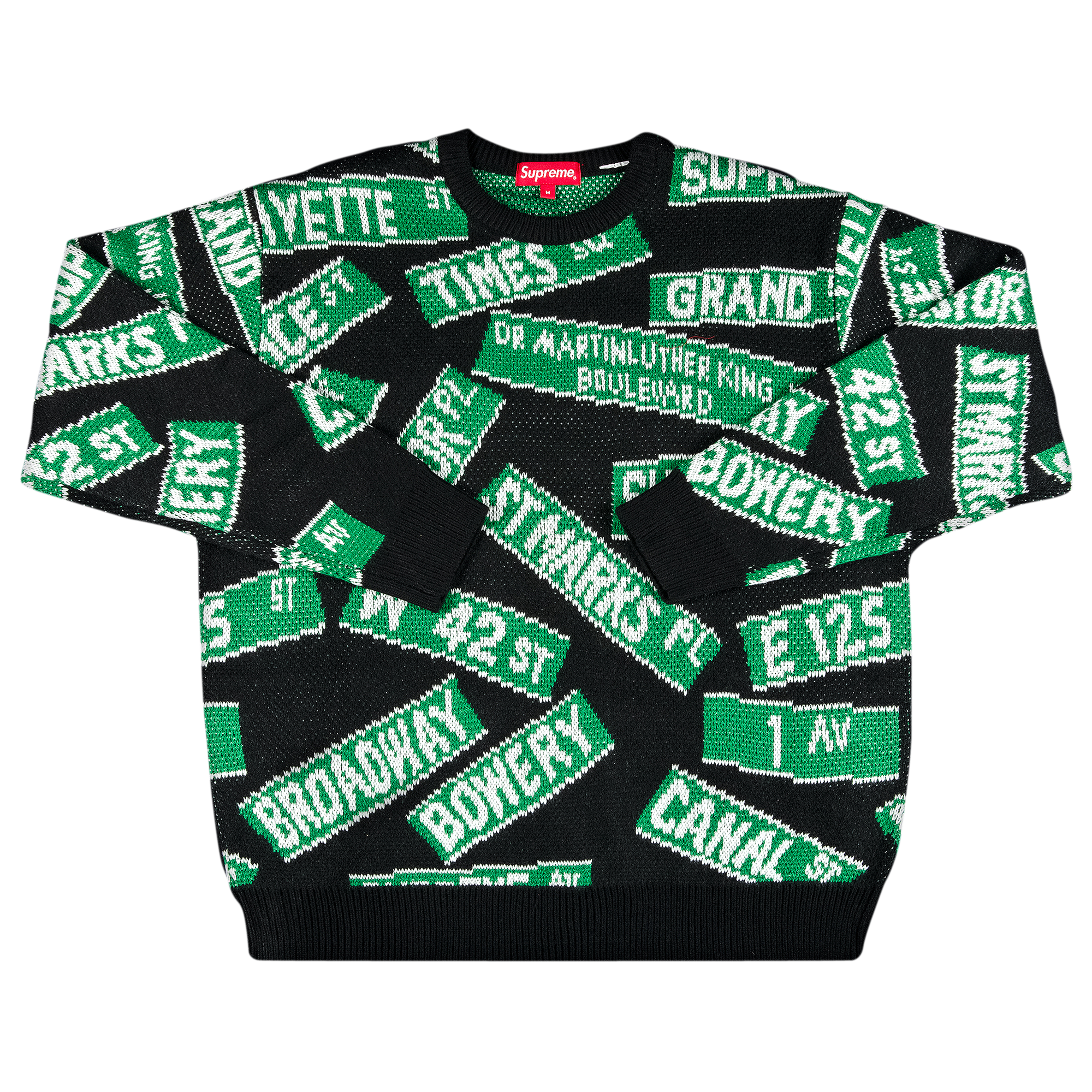Supreme Digital Flag Crewneck Pullover - Black | Editorialist