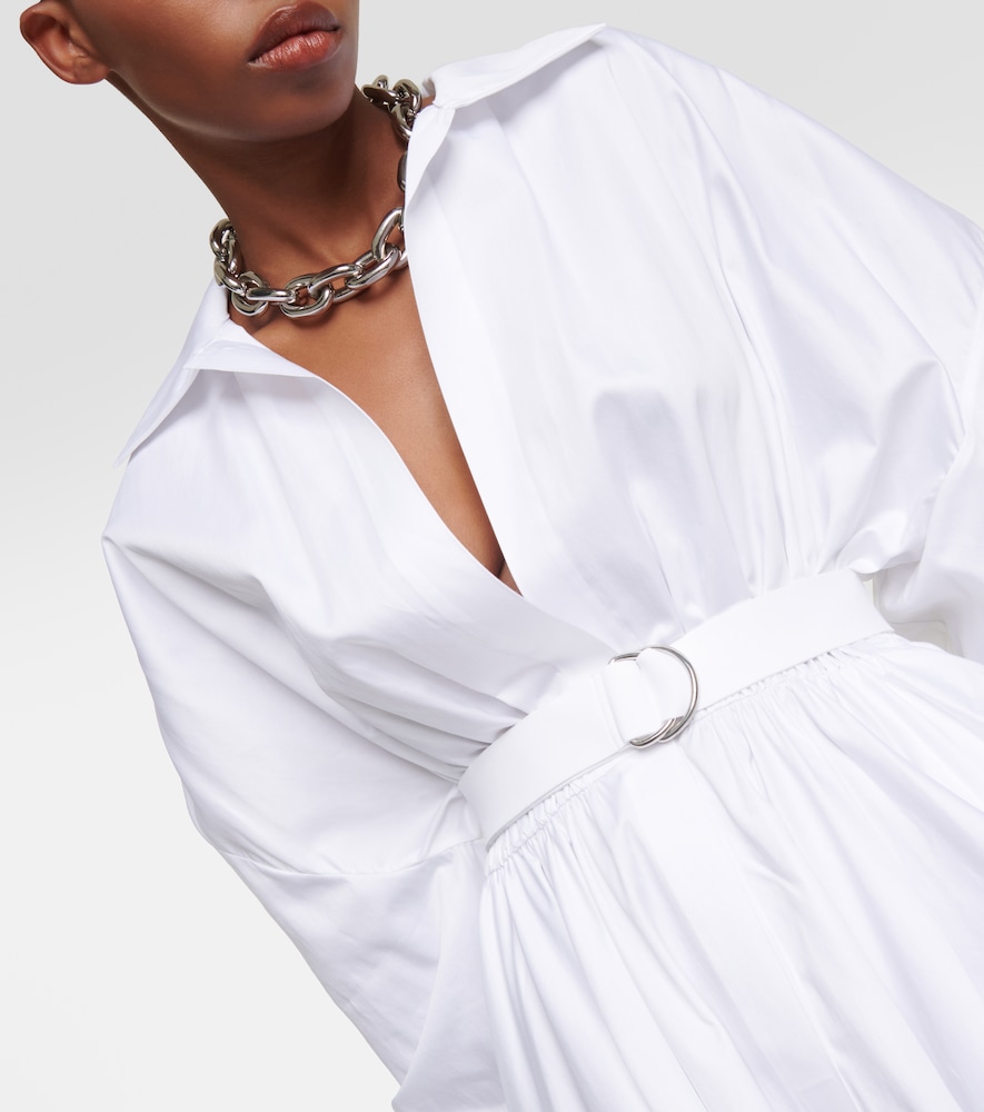 norma kamali white shirt dress Belted shirt dress in white - Norma Kamali