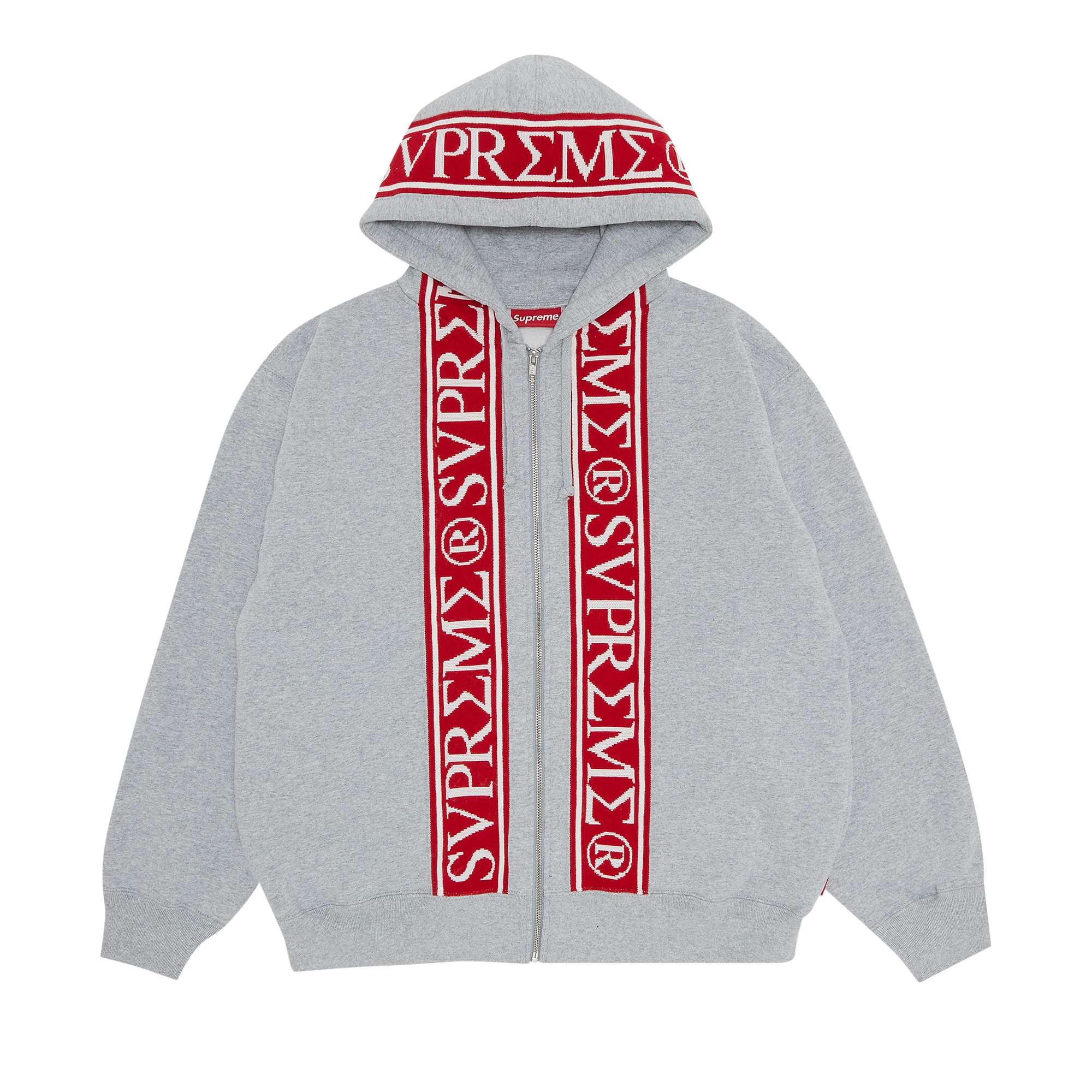 Supreme Roman Zip Up Hooded Sweatshirt 'Heather - Grey | Editorialist