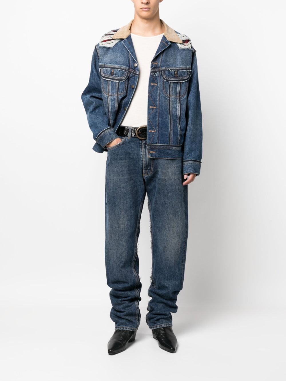 MAISON MARGIELA Maison Margiela x Pendleton Yoke-Detail Tapered Jeans