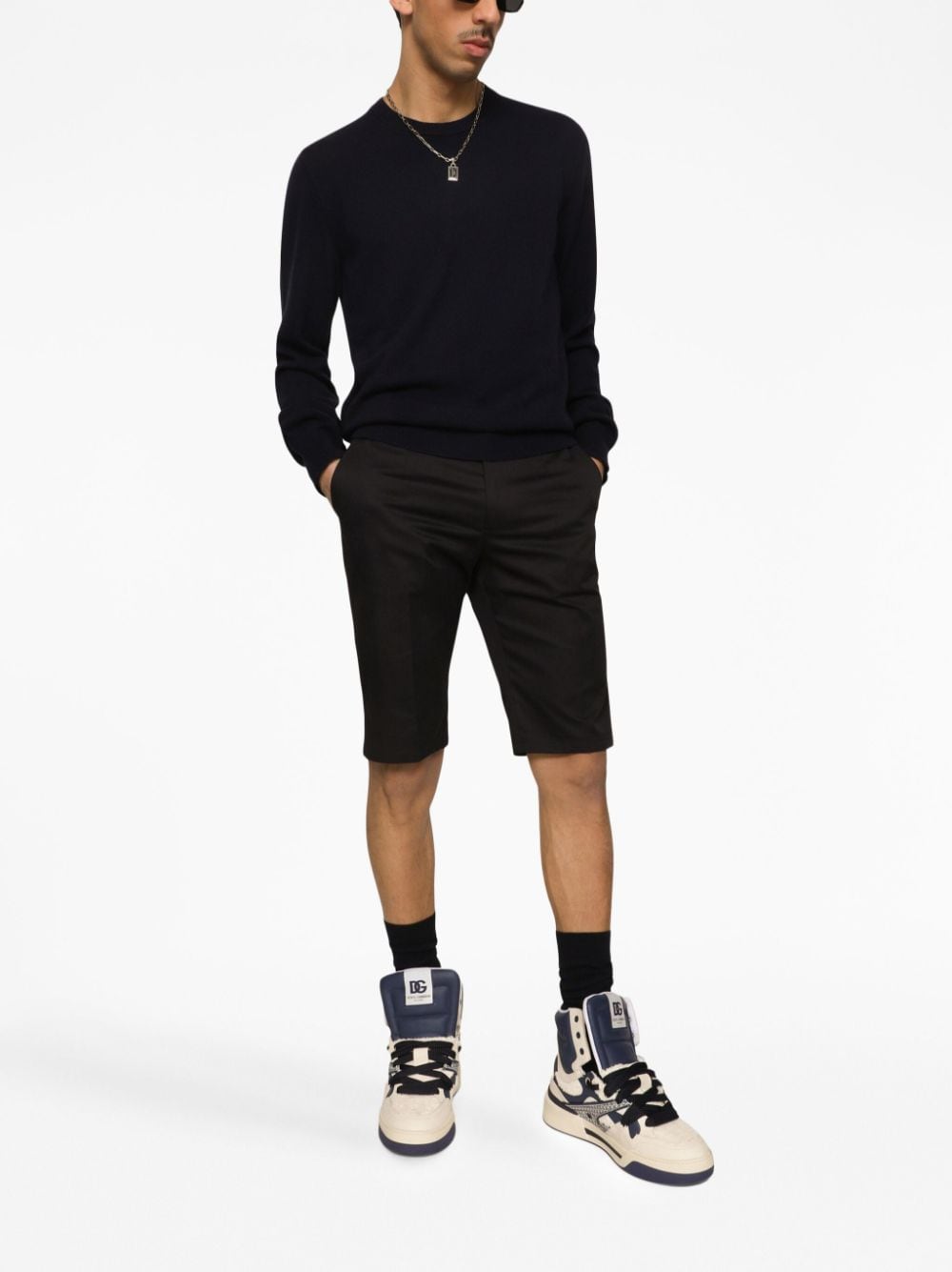 DOLCE & GABBANA Dolce & Gabbana Logo-Embroidered Cotton Shorts