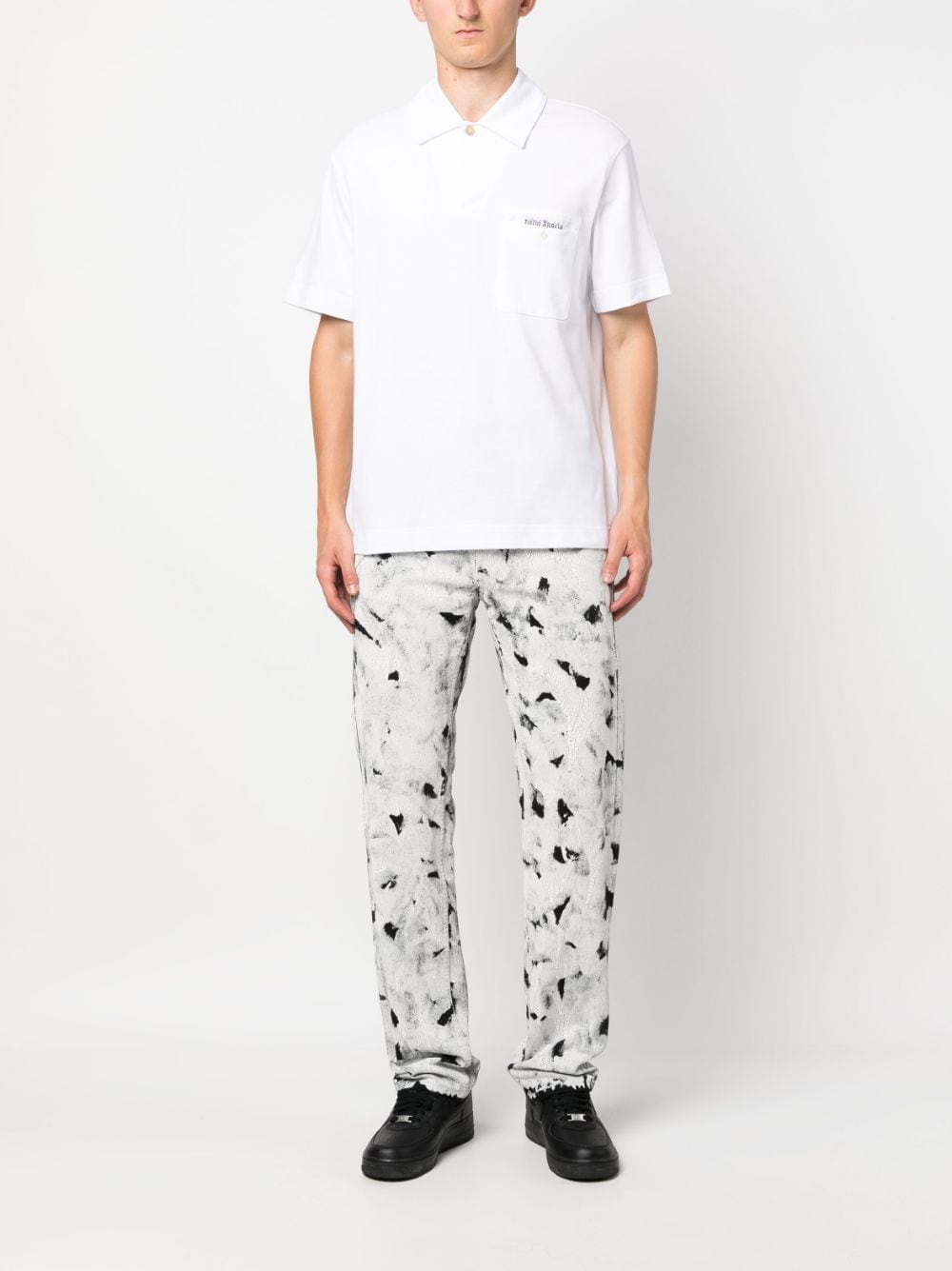 PALM ANGELS sartorial tape cotton polo shirt