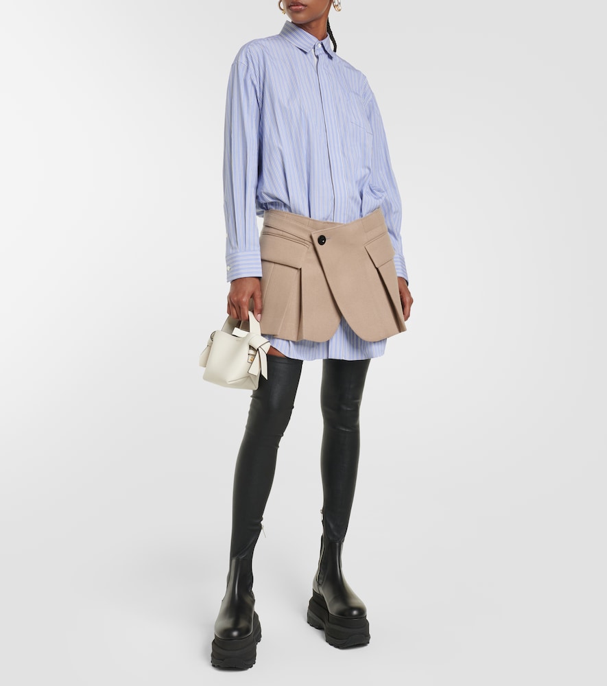 Sacai X Thomas Mason Shirt Dress In Multicoloured - 30% Off