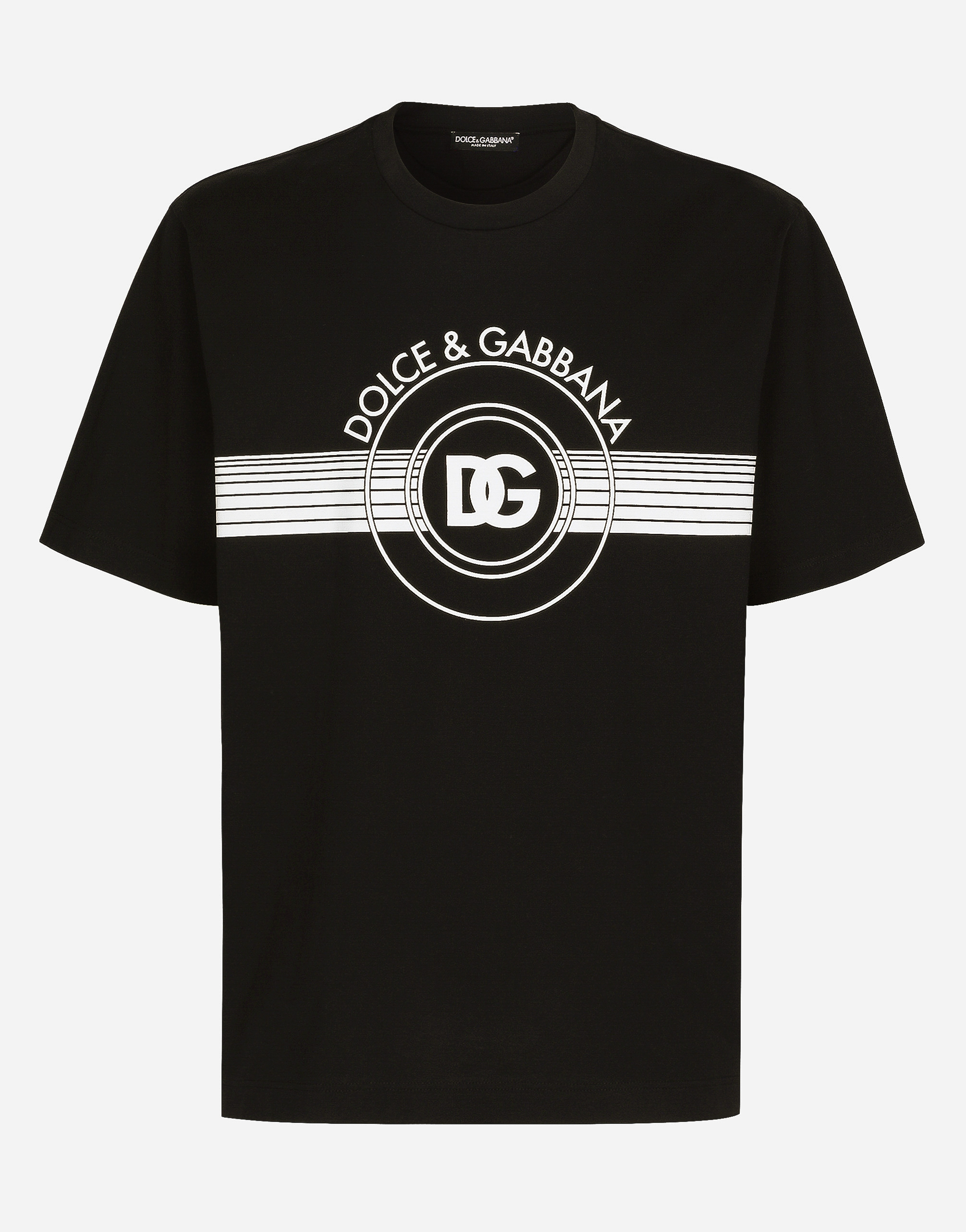 Dolce & Gabbana Cotton Interlock T-Shirt With Dg Logo Print