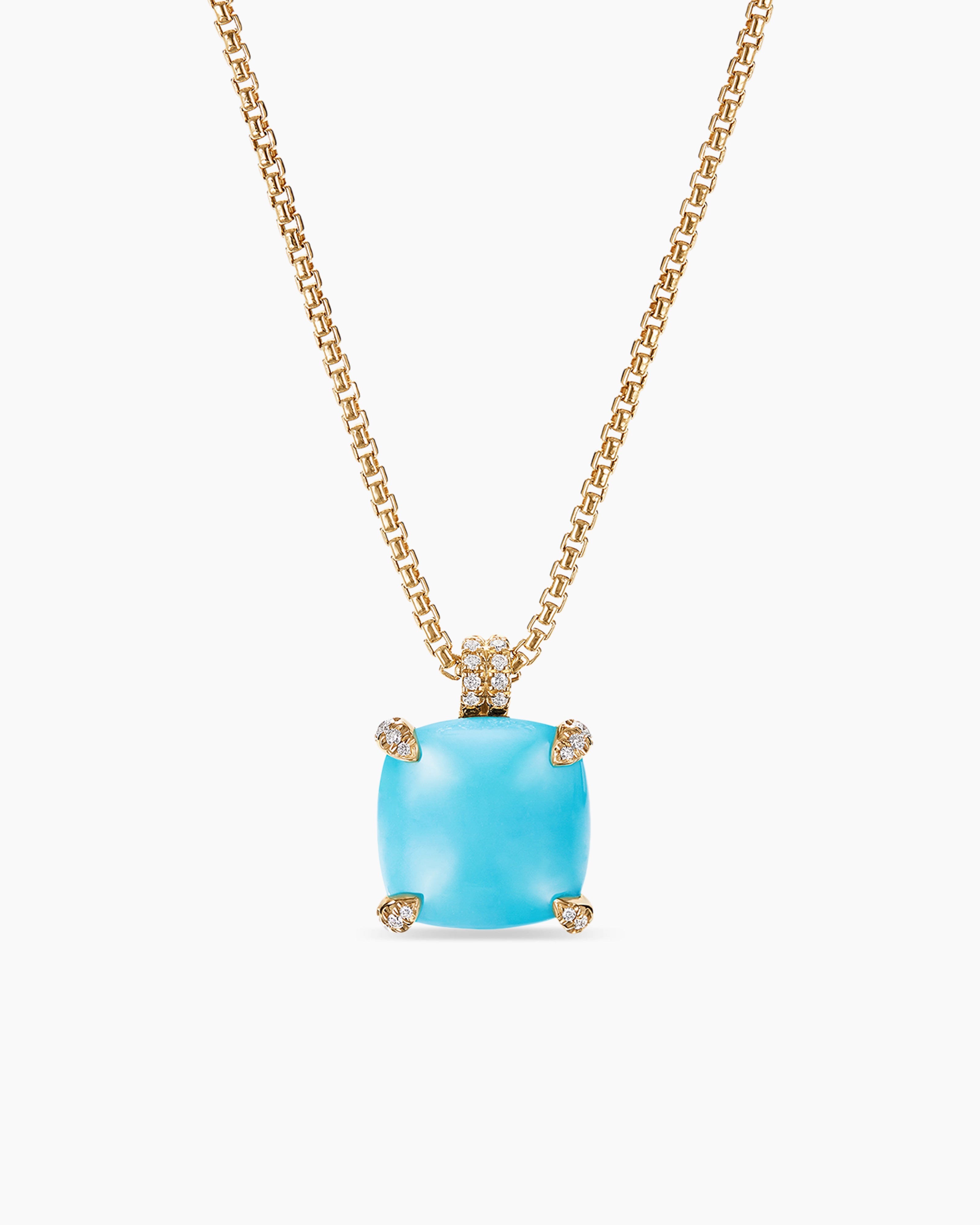 David Yurman Chatelaine® And Diamond Pendant Necklace Turquoise