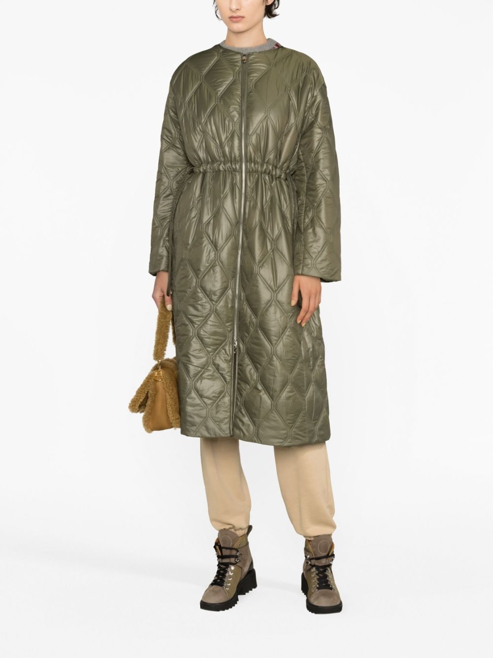 GANNI Drawstring Quilted Coat