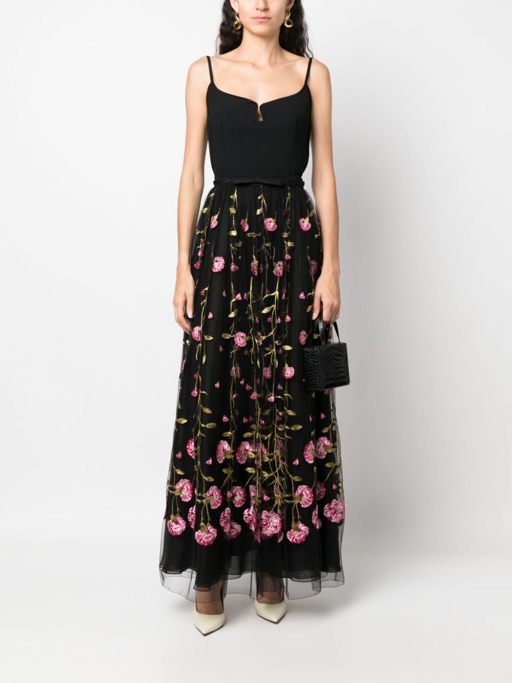 GIAMBATTISTA VALLI Giambattista Valli Floral-Embroidered Tulle Maxi Skirt