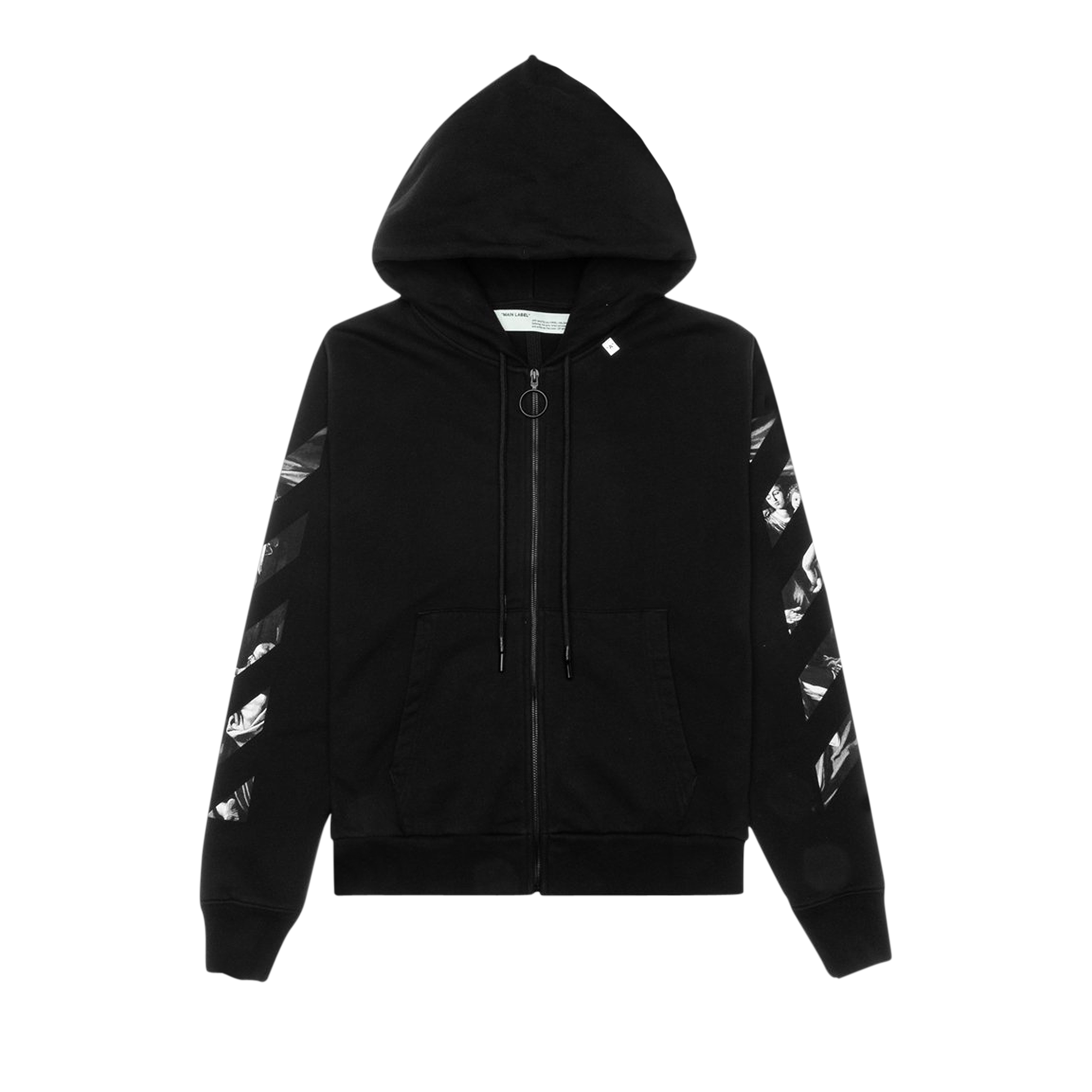 Off-White Caravaggio Square Slim Zip Hoodie - Black | Editorialist