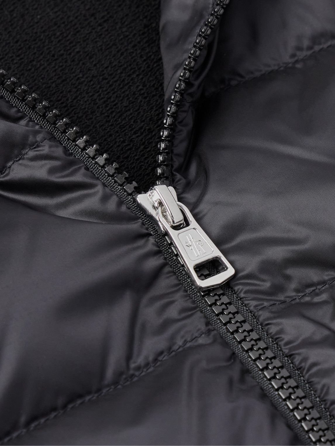 Moncler Cotton-Jersey And Quilted Shell Down Jacket - Black