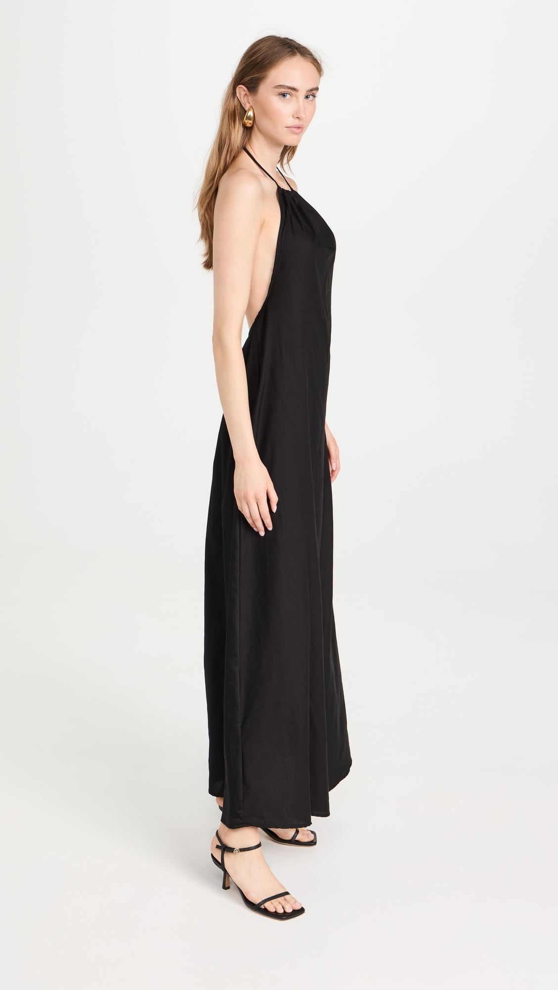 Leset Yoko Halter Maxi Dress In Black - 70% Off | Editorialist