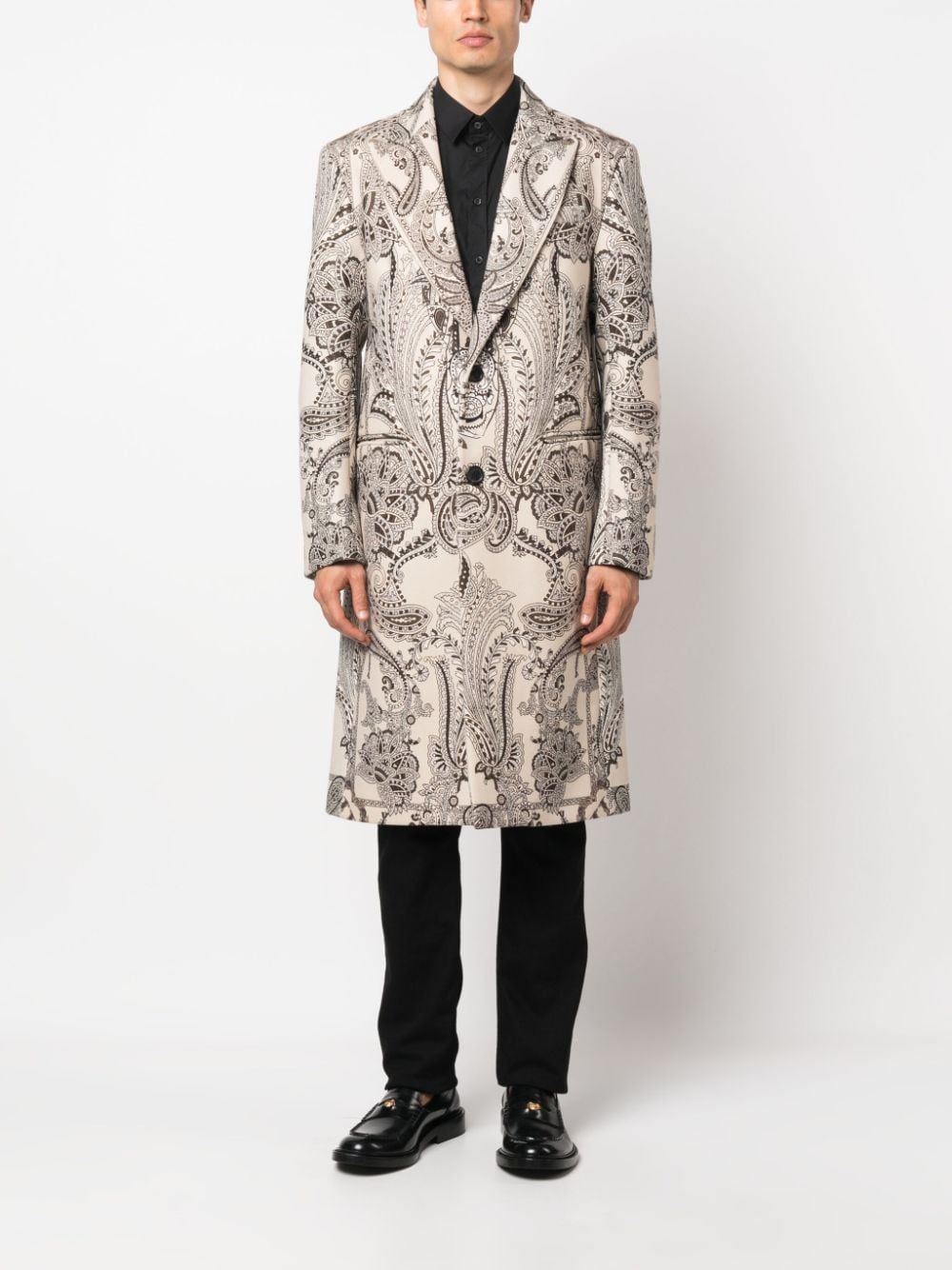 PHILIPP PLEIN Philipp Plein Paisley-Print Single-Breasted Coat