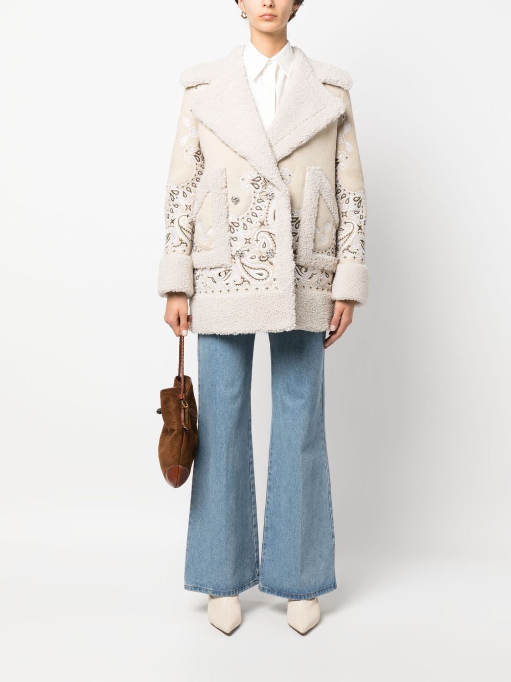 PHILIPP PLEIN Philipp Plein Embroidered Shearling Coat