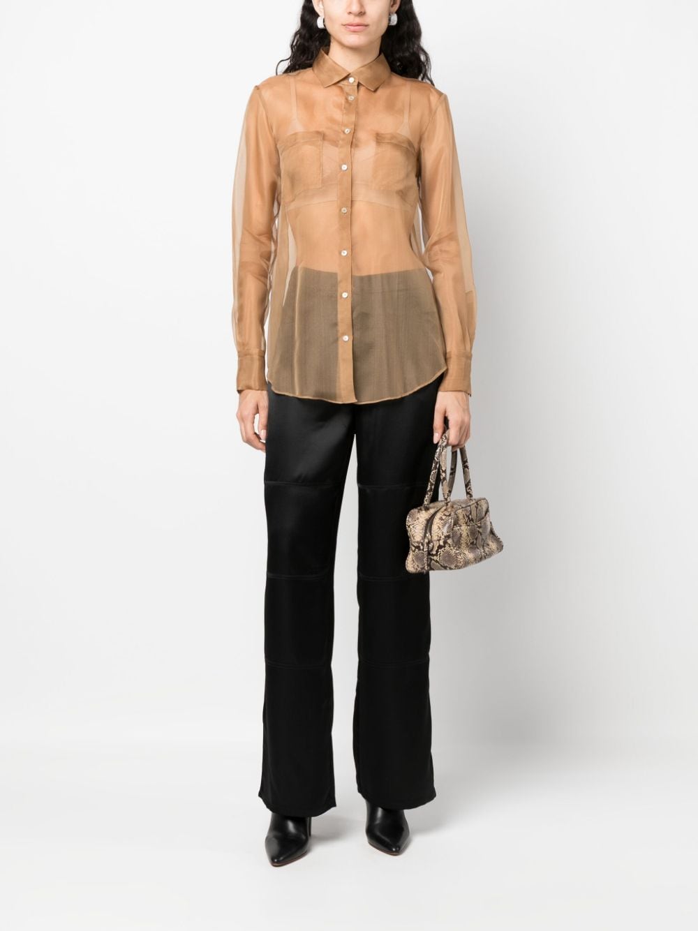 BLANCA VITA Blanca Vita straight-leg satin trousers