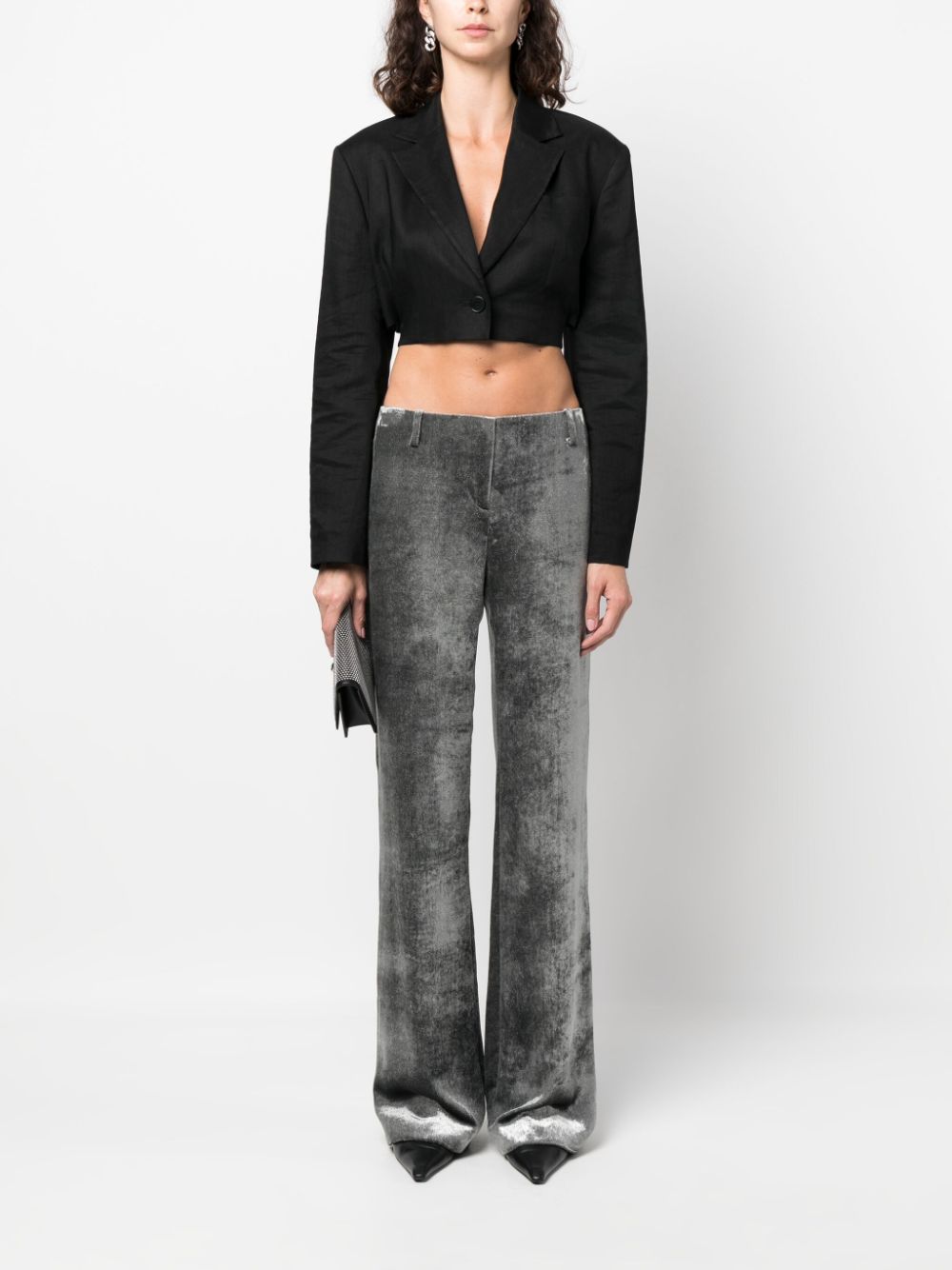 ALBERTA FERRETTI Alberta Ferretti Crushed-Velvet Trousers