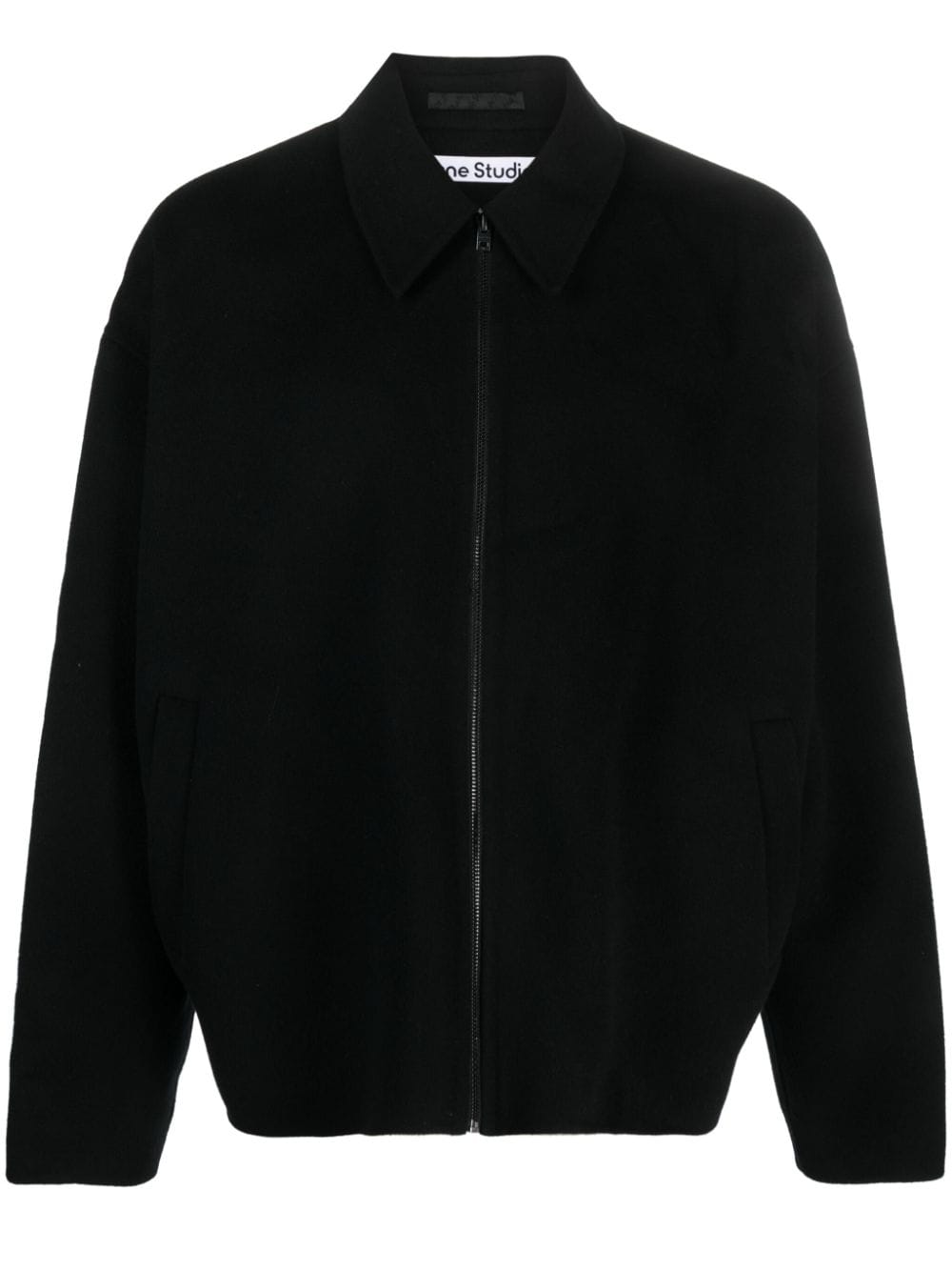 Acne Studios Zip-Up Wool Shirt Jacket - Black - 40% Off | Editorialist
