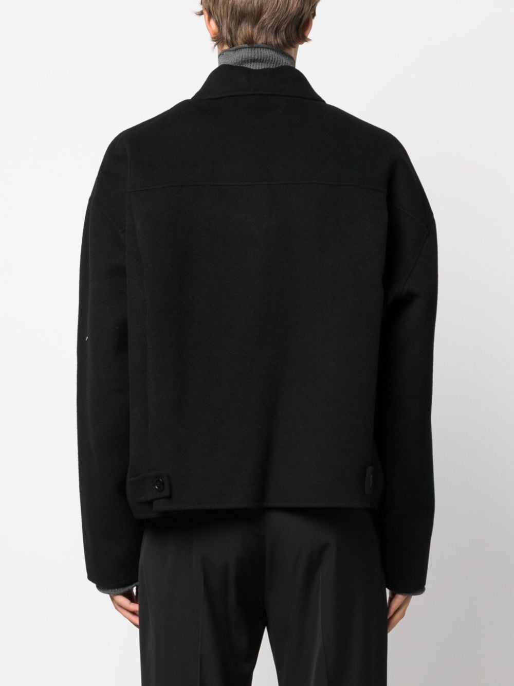Acne Studios Zip-Up Wool Shirt Jacket - Black - 19% Off | Editorialist