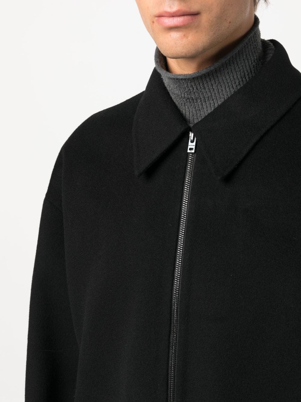 Acne Studios Zip-Up Wool Shirt Jacket - Black - 19% Off | Editorialist
