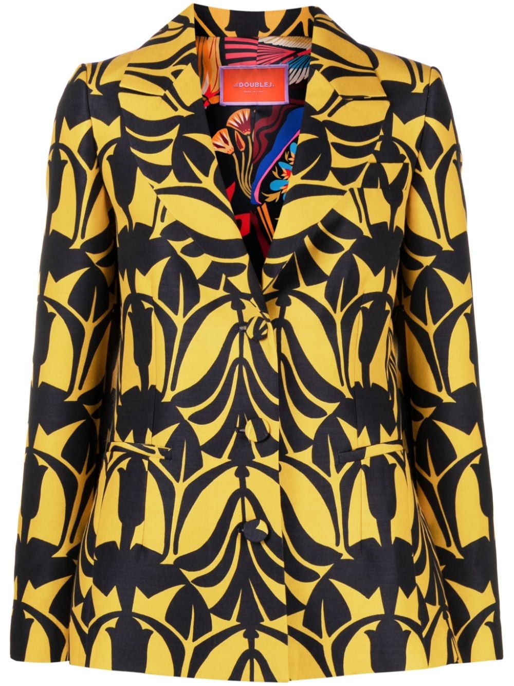 LA DOUBLEJ La DoubleJ Papyrus-Print Cady Blazer