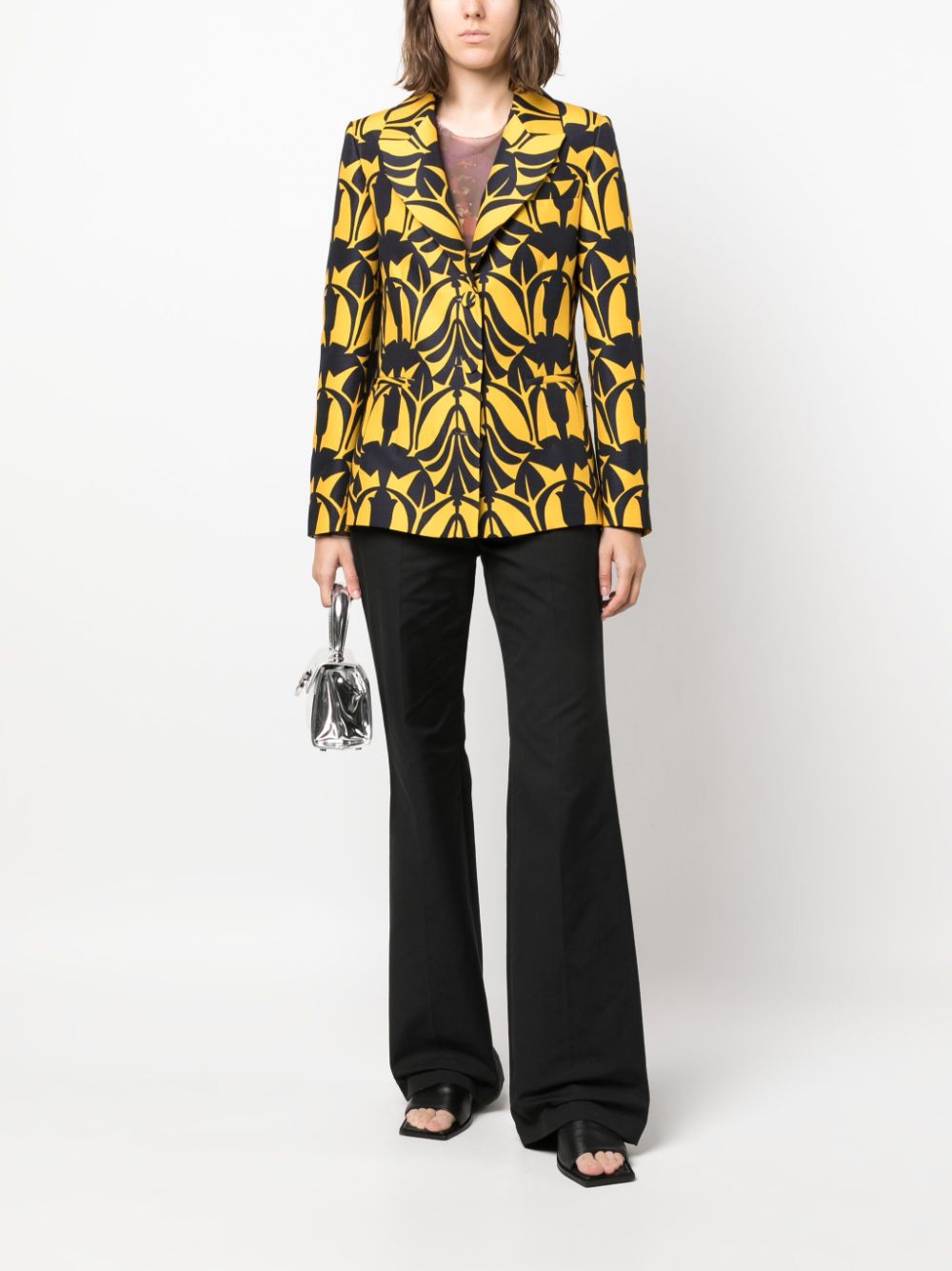 LA DOUBLEJ La DoubleJ Papyrus-Print Cady Blazer