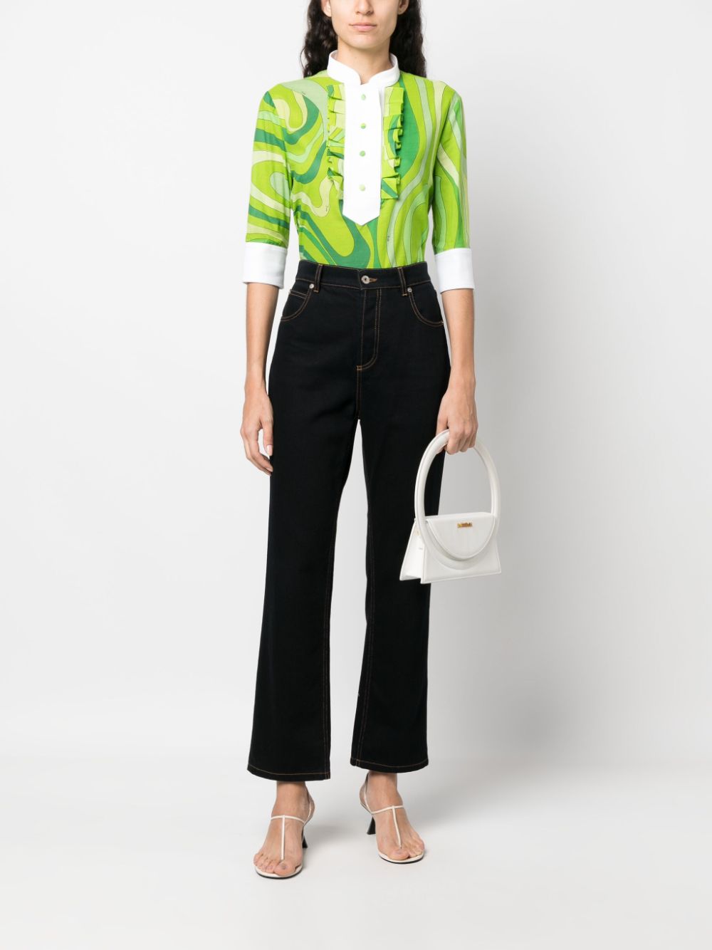 EMILIO PUCCI PUCCI Marmo-Print Pleated Shirt