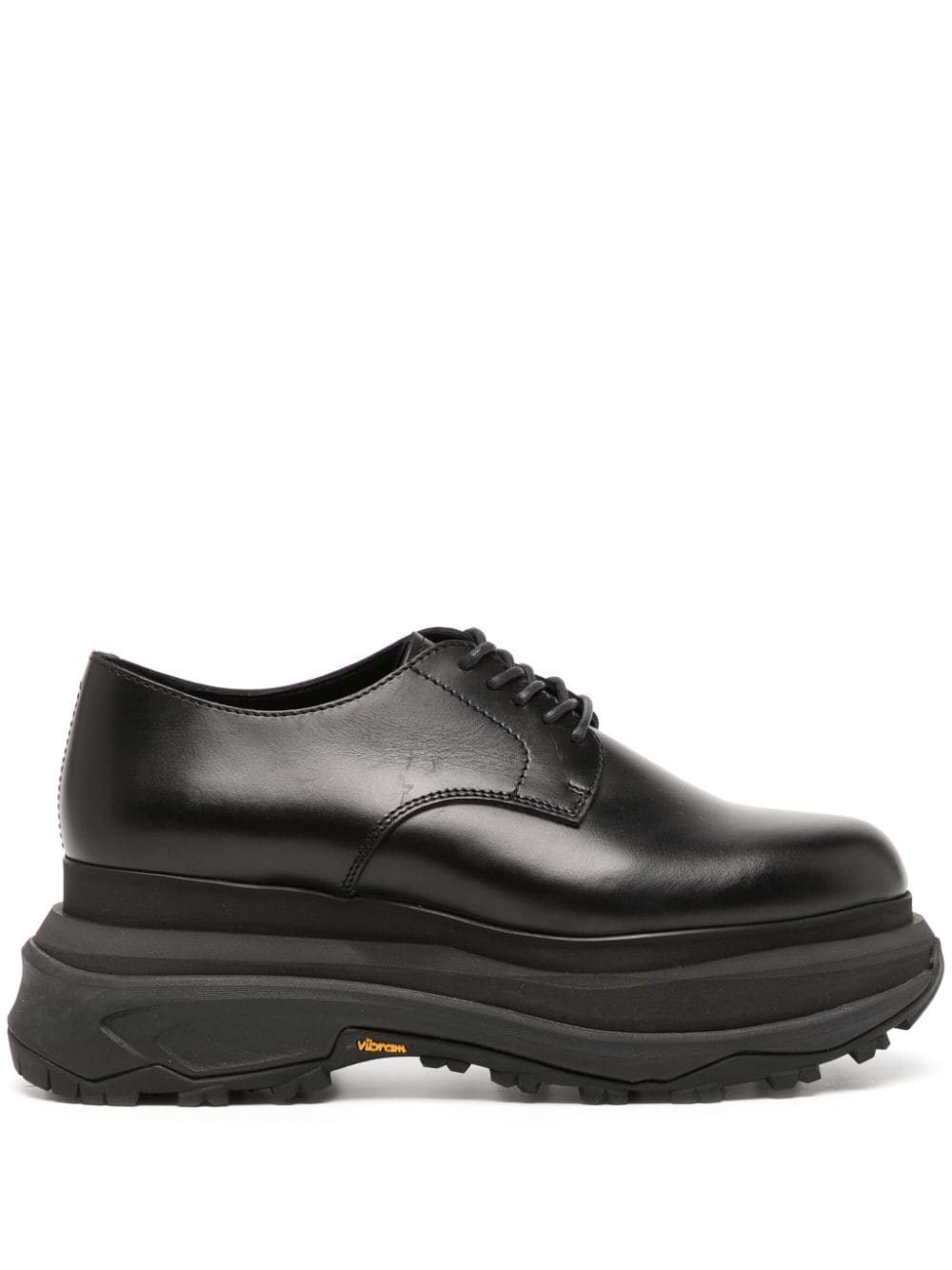 Sacai Platform Leather Oxford Shoes In Black - 33% Off | Editorialist