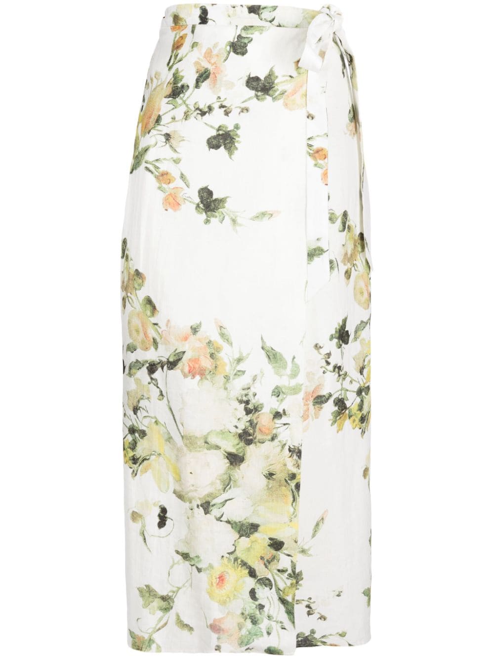 ERDEM Hermia Linen Midi Skirt
