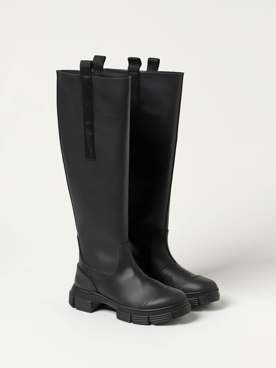 Ganni Country Boots In Recycled Rubber In Black 35% Off