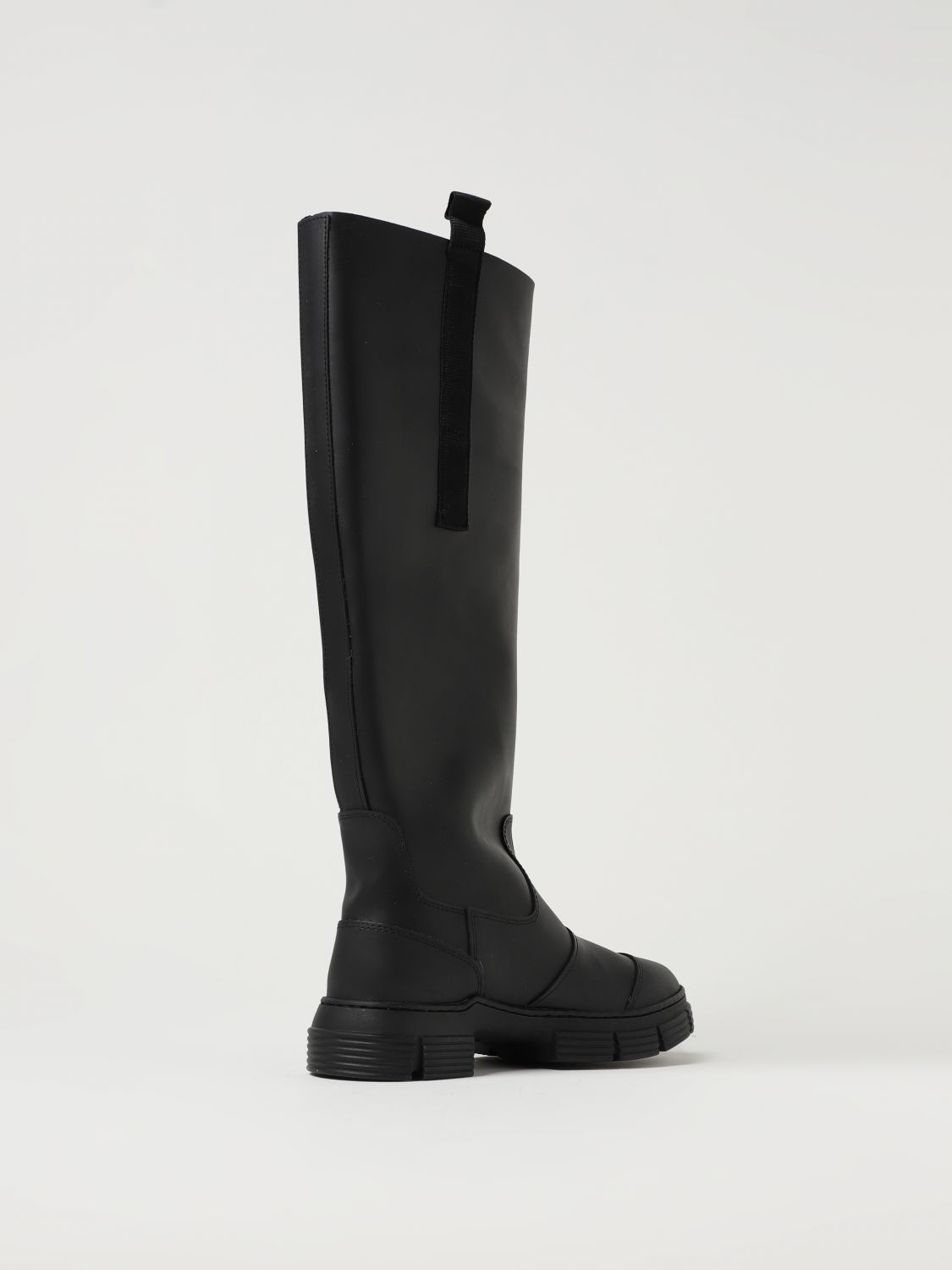 Ganni Country Boots In Recycled Rubber In Black 35% Off