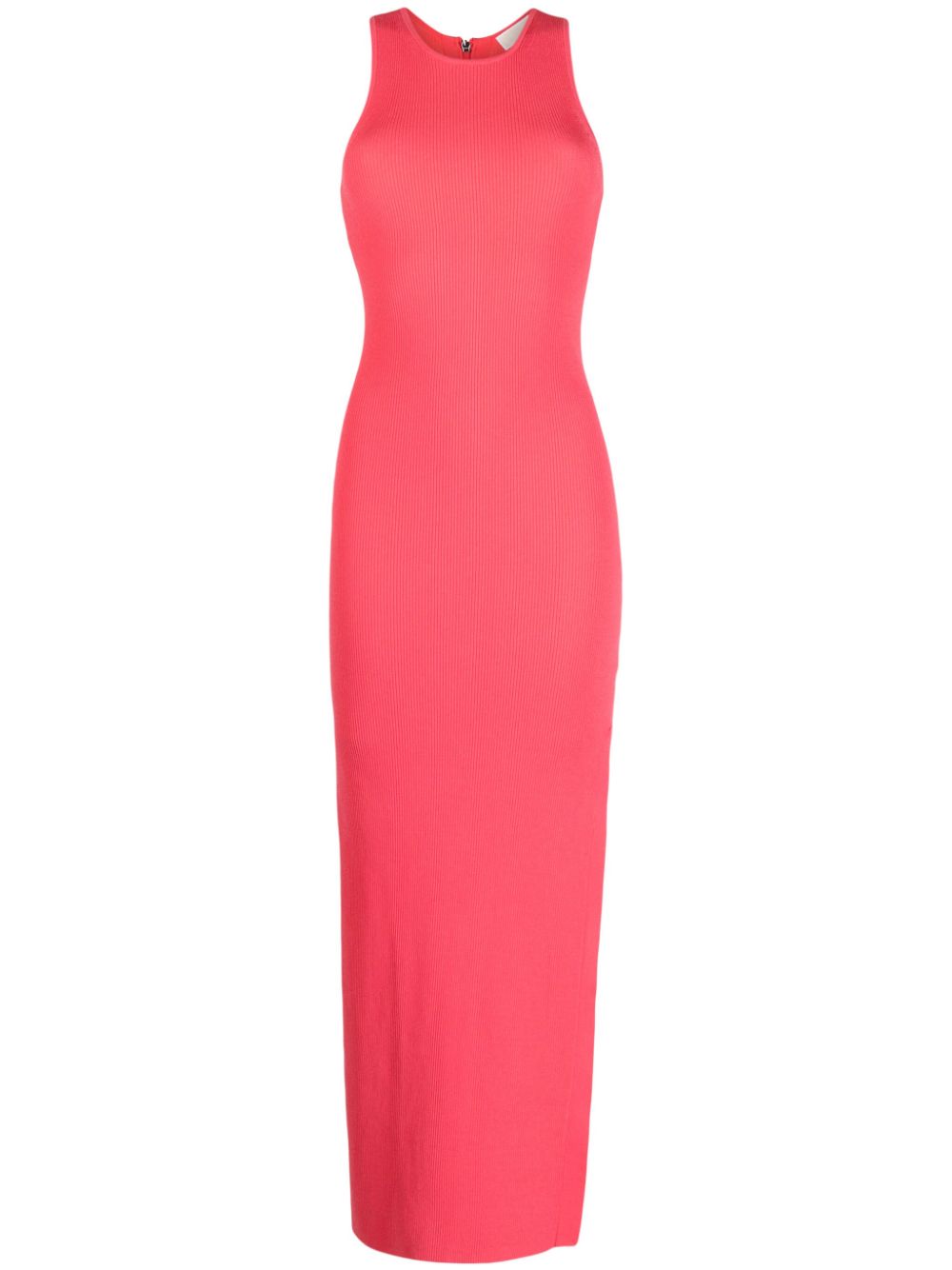 michael kors silver sleeveless maxi dress Metallic Knit Ring Halter Dress in SILVER - Sale
